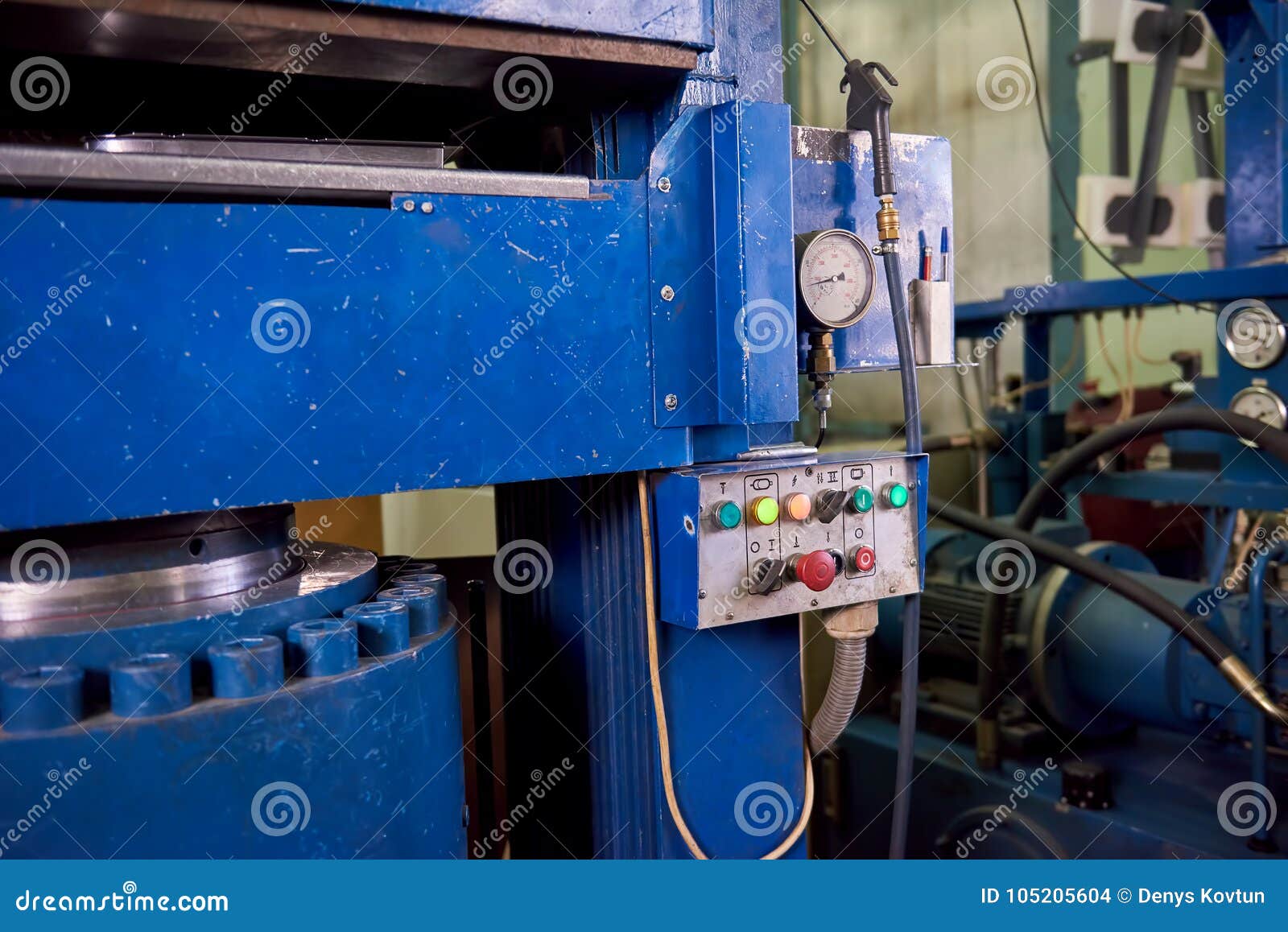 Hydraulic Press Machine, Control Panel. Stock Photo - Image of industry ...