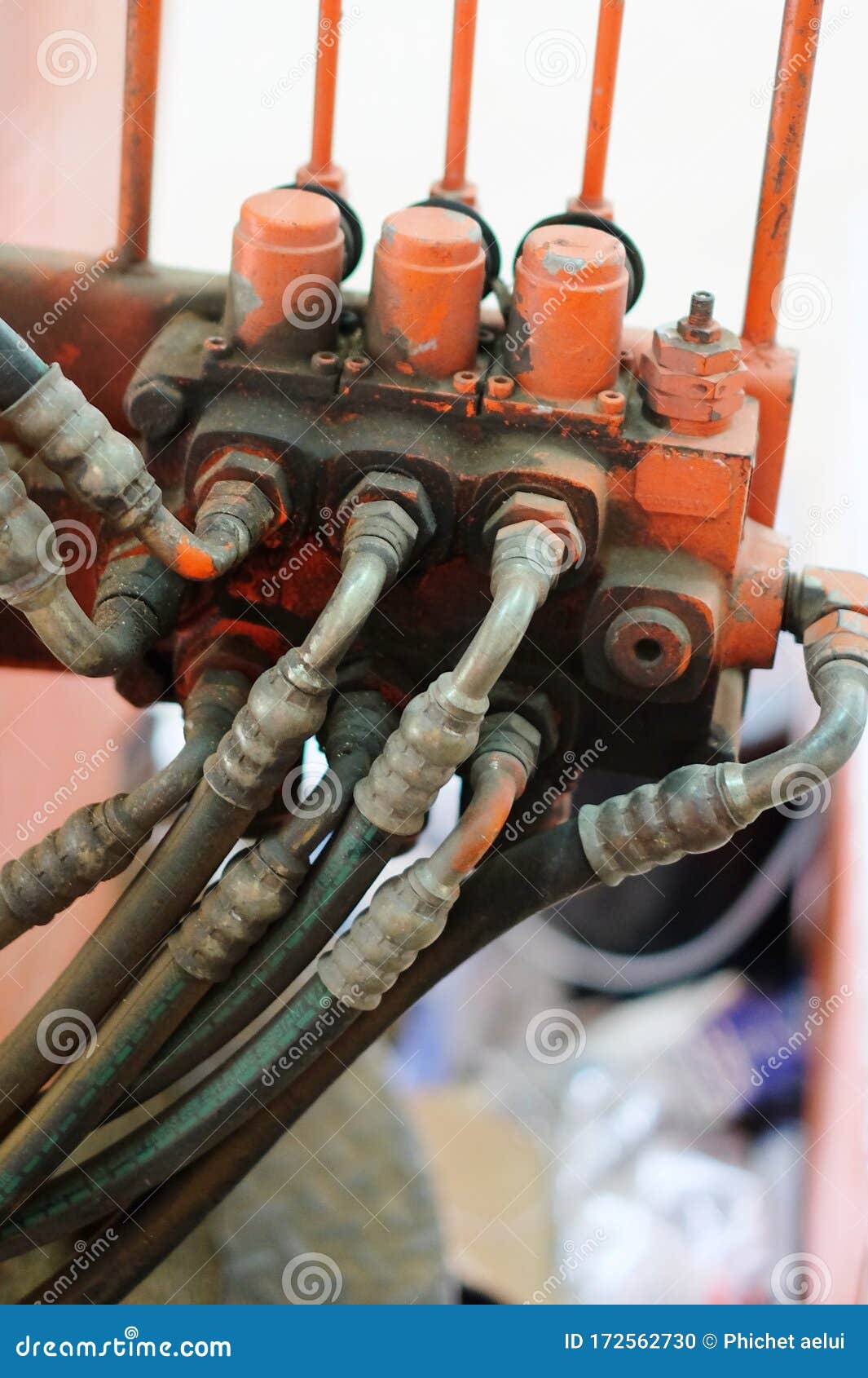 Hydraulic Pump Terminal Control Cable Stock Photo - Image of hydraulic ...