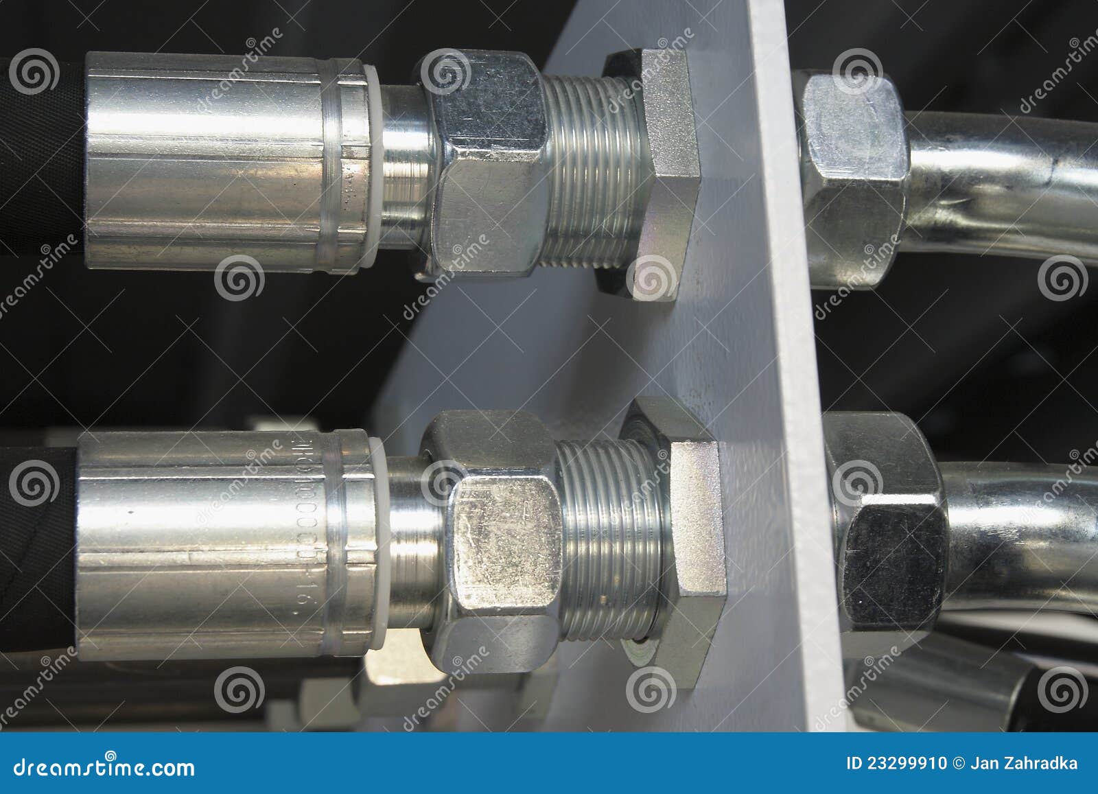 Hydraulic screw-coupling stock photo. Image of plate - 23299910