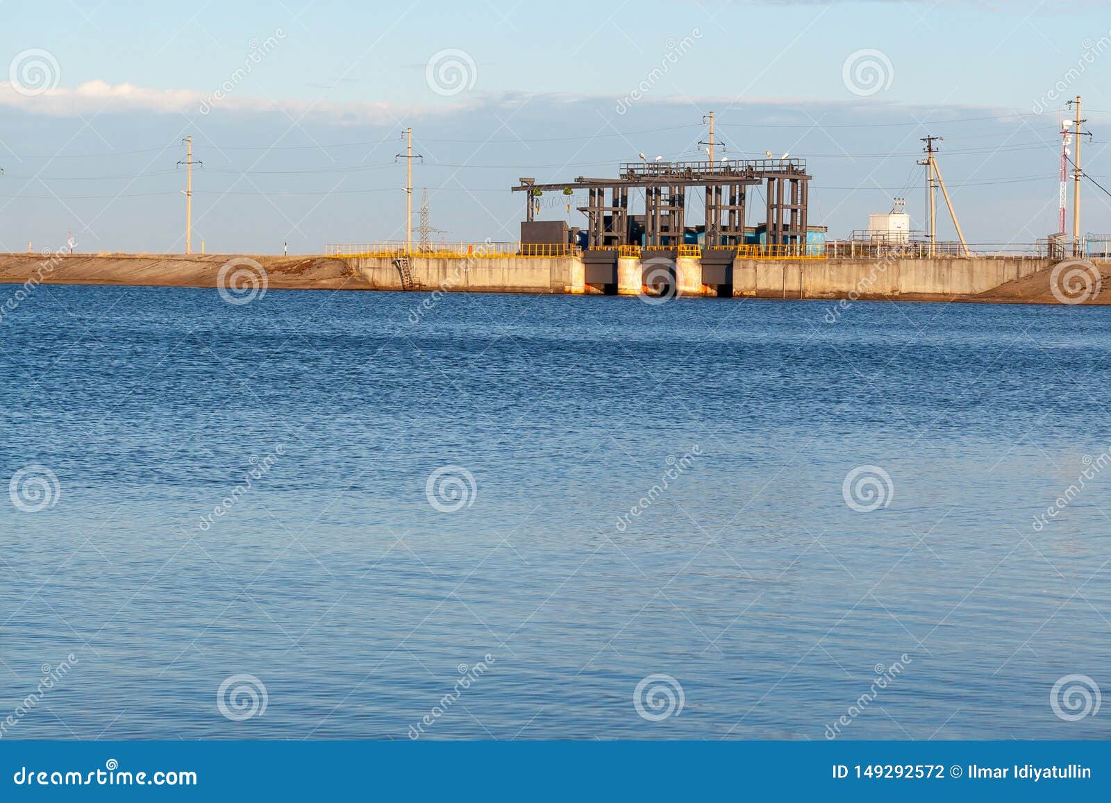 Hydraulic Structure on the Dam of the Reservoir Stock Photo - Image of ...