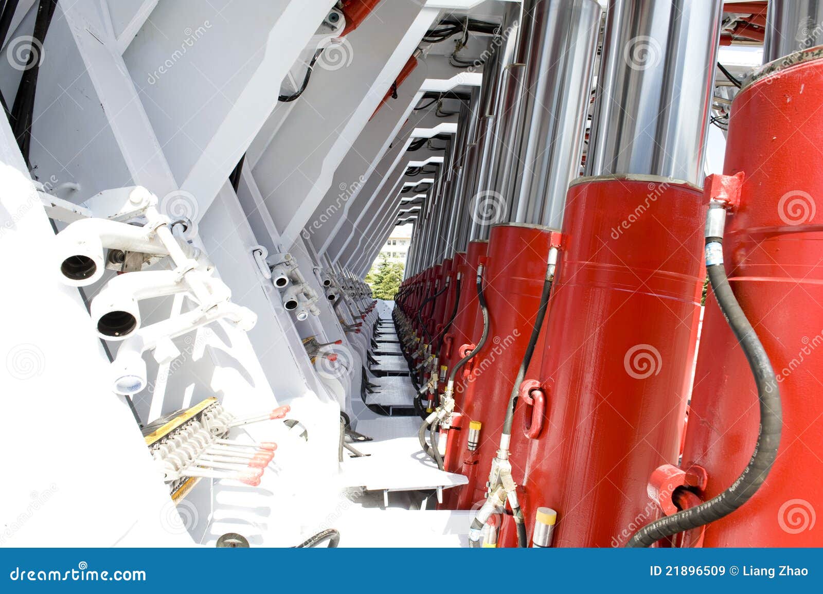 Hydraulic Support Of The Truck Crane. Hydraulic Support For Heavy Duty ...