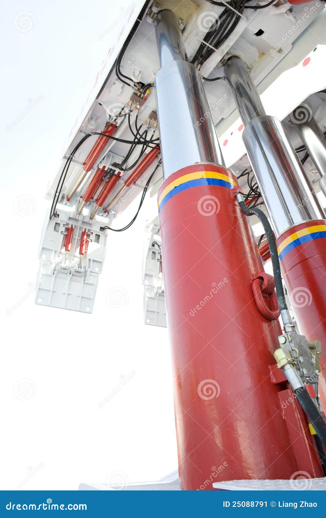 Hydraulic Support Of The Truck Crane. Hydraulic Support For Heavy Duty ...