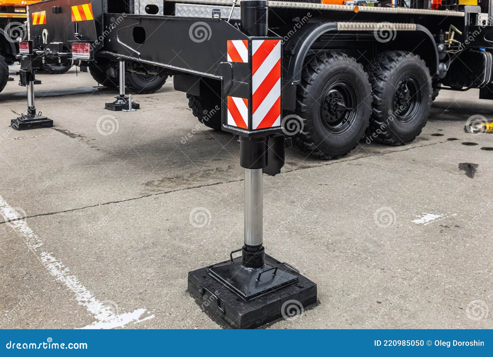 Hydraulic Support Of The Truck Crane. Hydraulic Support For Heavy Duty ...
