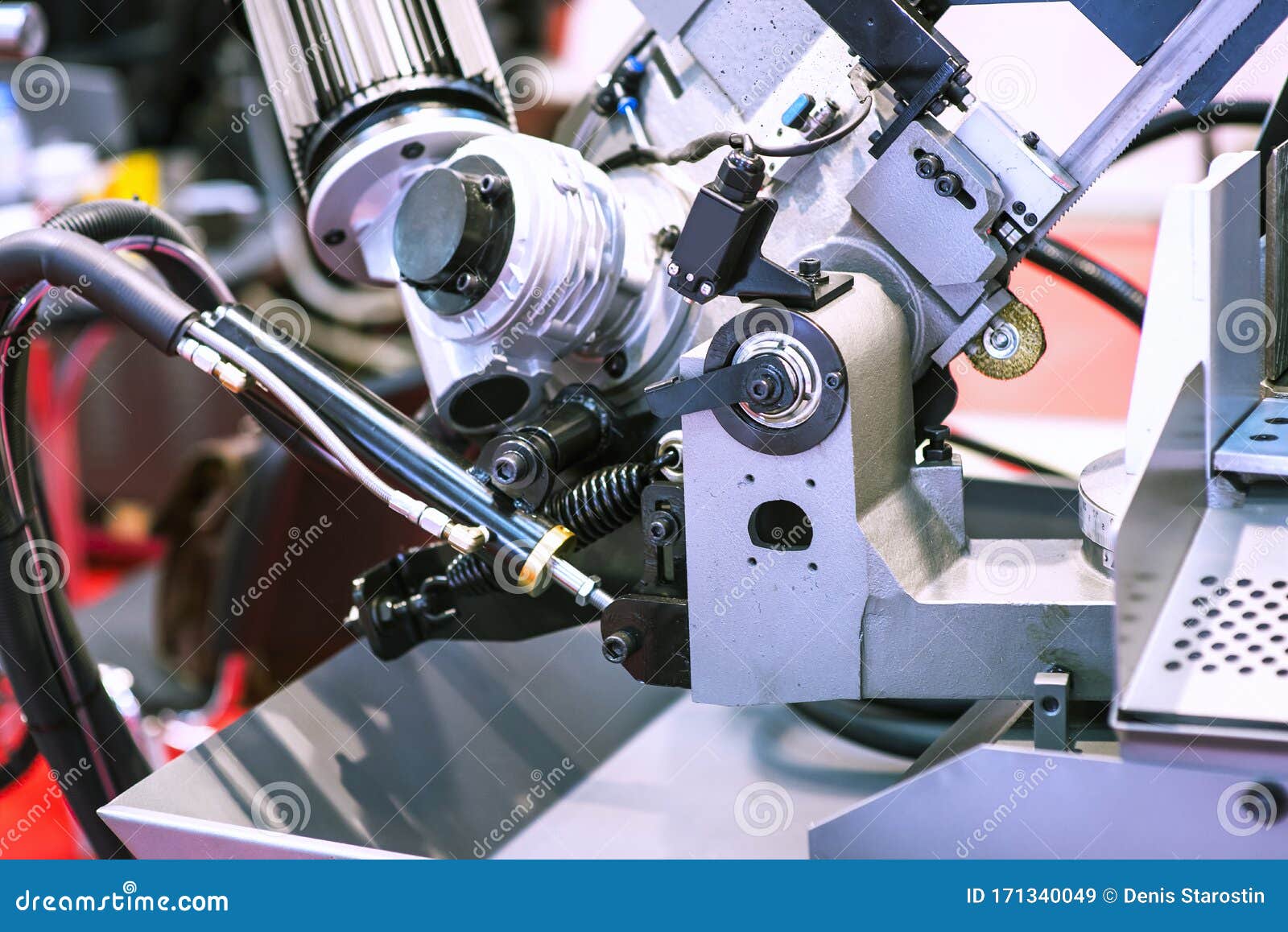 Hydraulic System of CNC Woodworking Machine in Wood Work Shop Stock ...