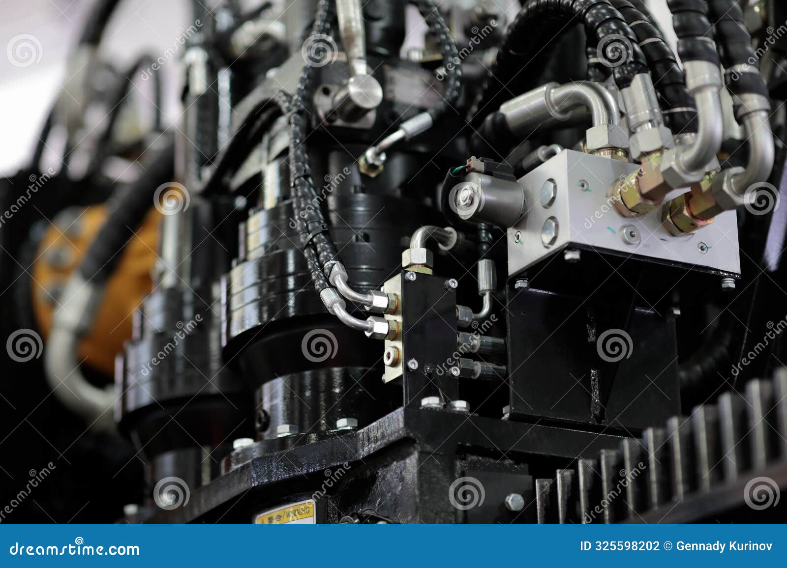 Hydraulic System of Construction Equipment Stock Photo - Image of ...