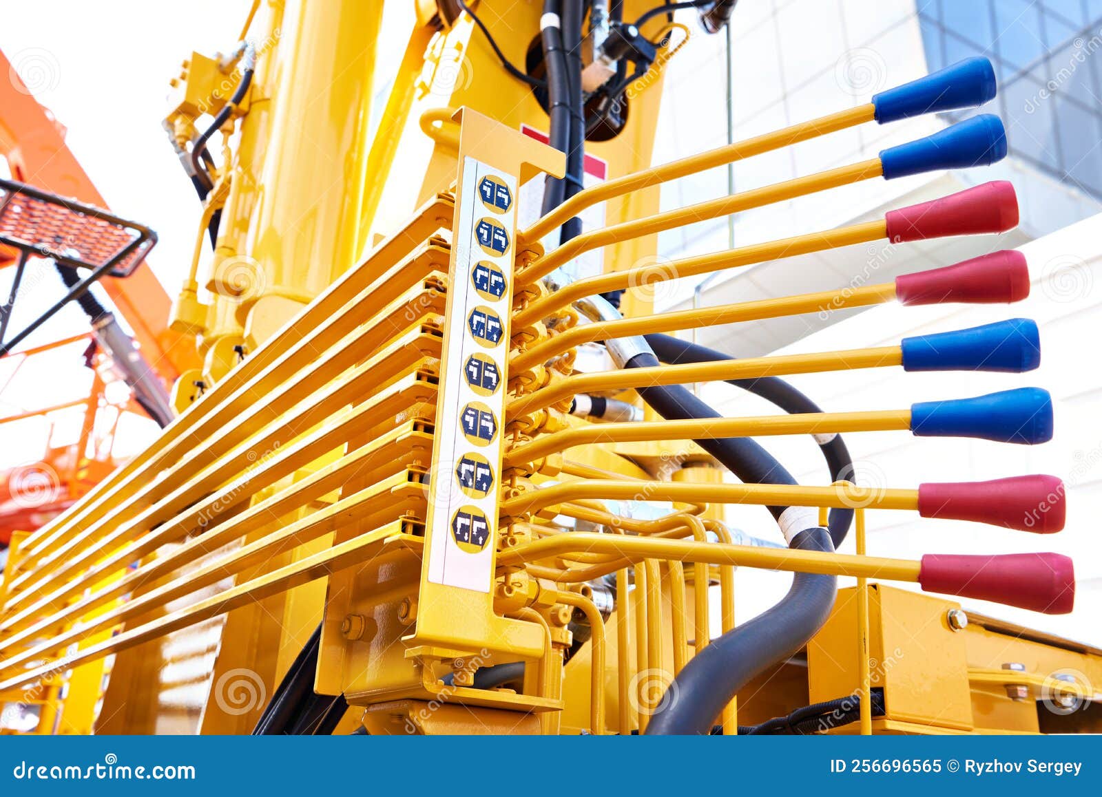 Hydraulic System with Levers and Hoses Stock Image - Image of ...