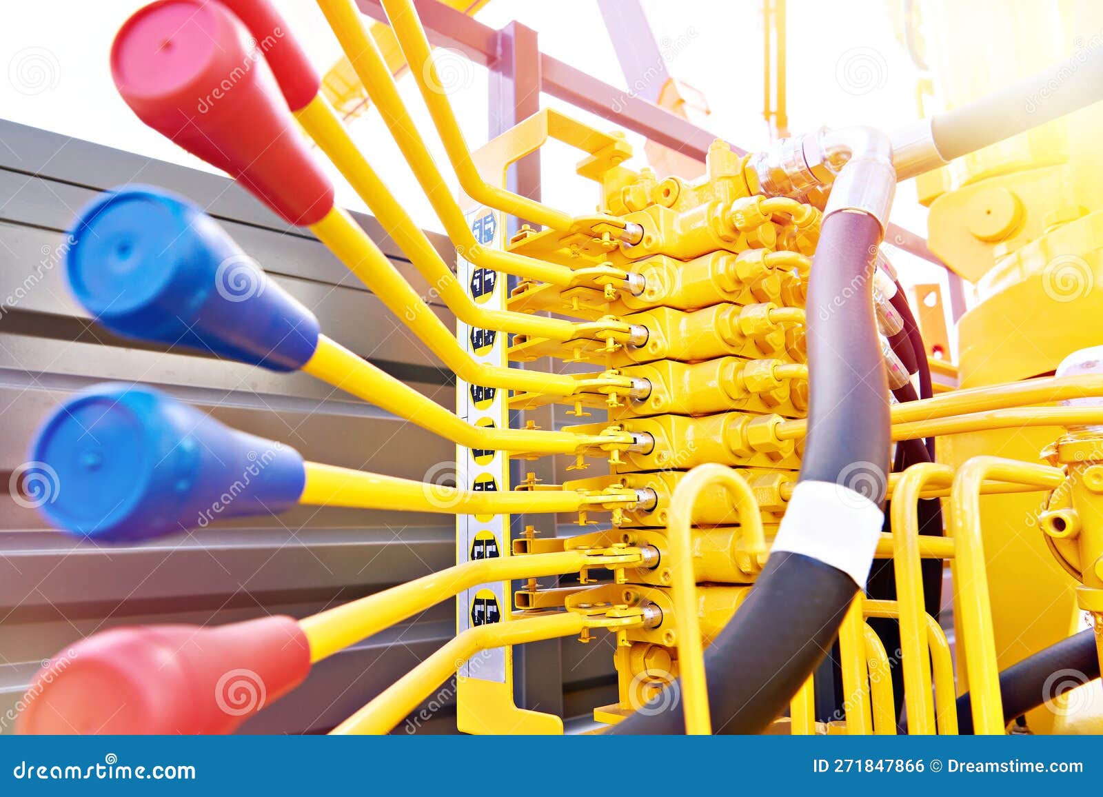 Hydraulic System with Levers Stock Photo - Image of pressure, valve ...