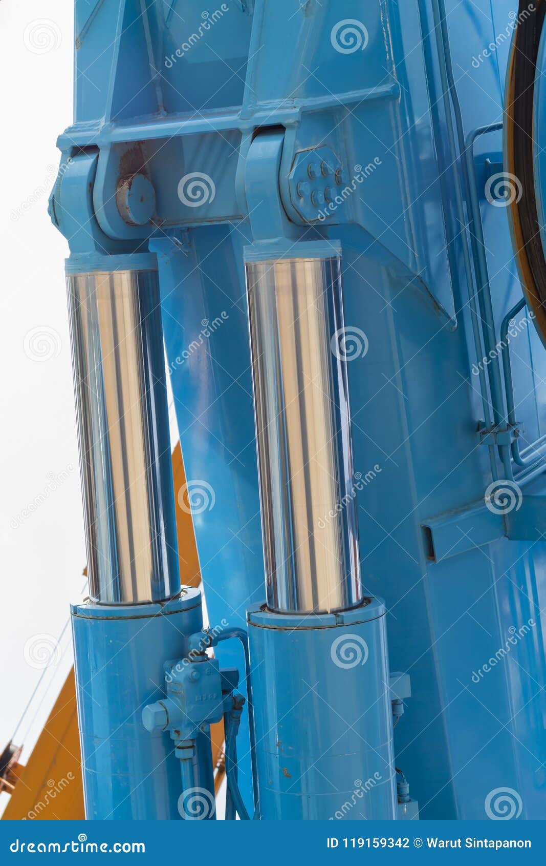 The Hydraulic Tube of Crane Stock Photo - Image of hydraulics, pressure ...