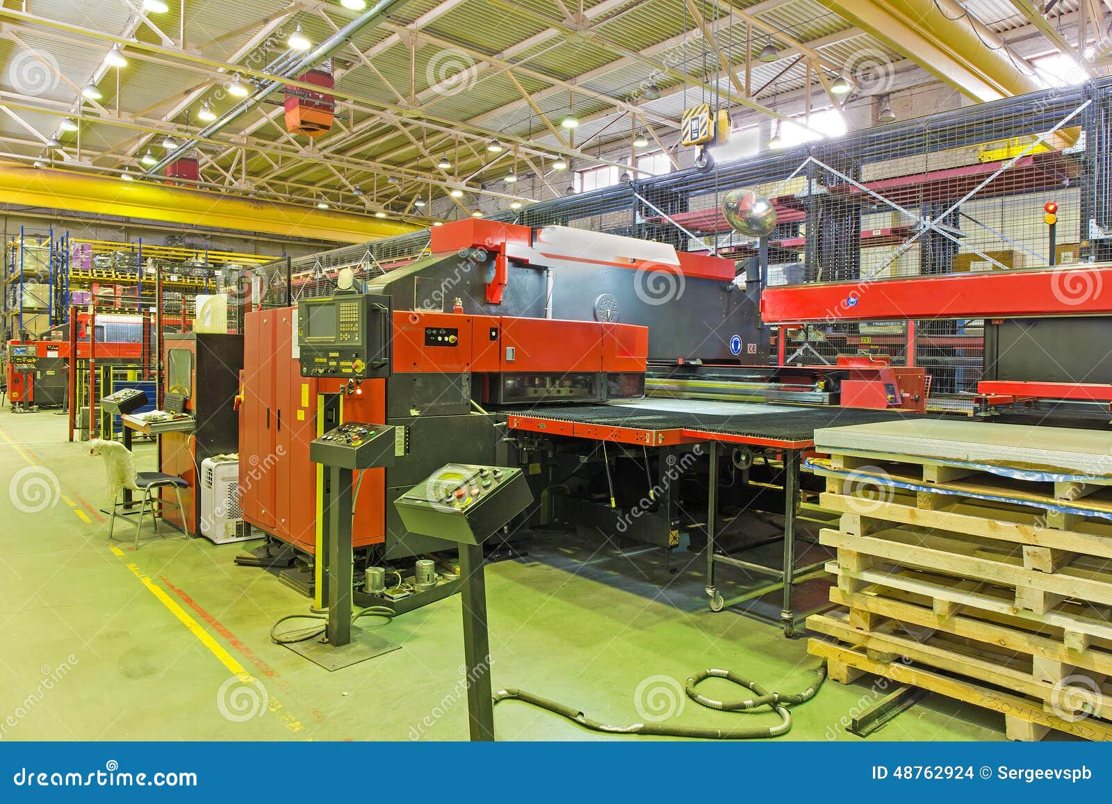 Hydraulic Turret Punch Press Stock Photo - Image of factory ...