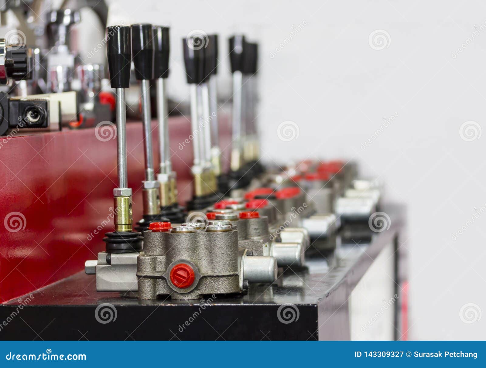 Hydraulic Valve Levers for Oil Control Pressure Unit Stock Image ...