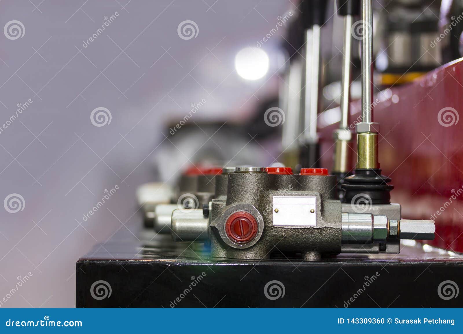 Hydraulic Valve Levers for Oil Control Pressure Unit Stock Photo ...