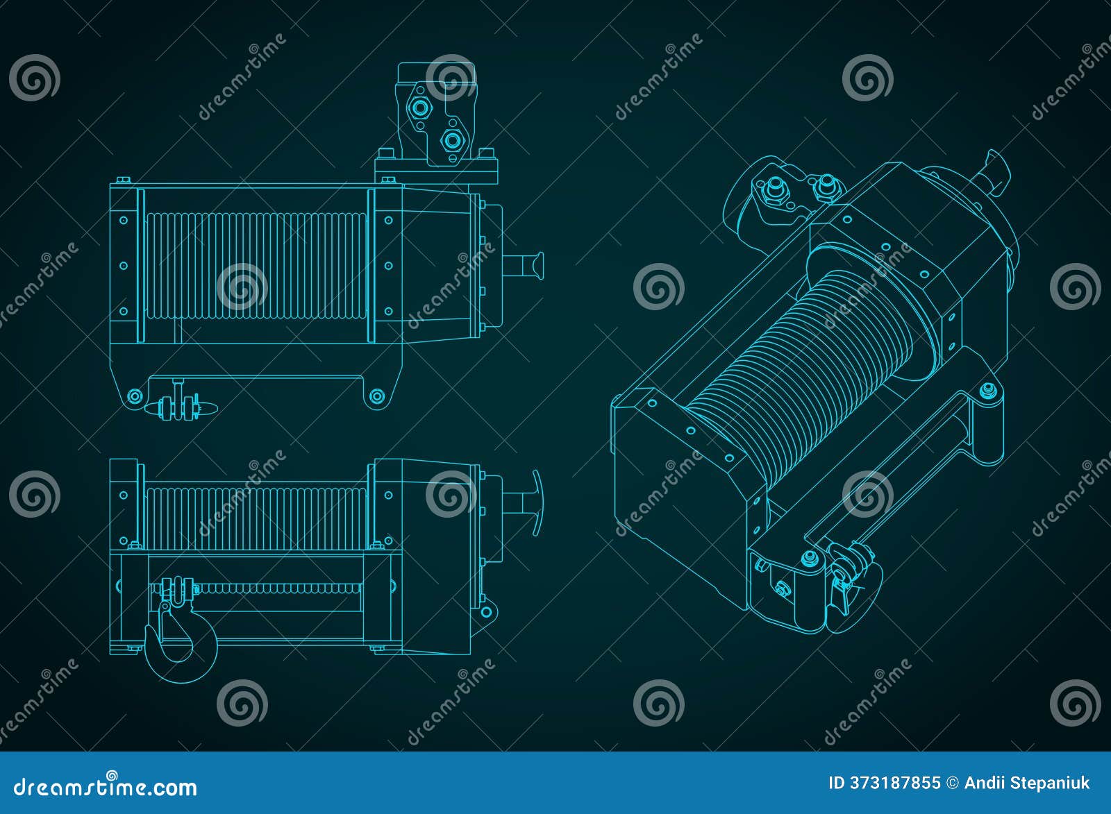 Hydraulic Winch Illustration Cartoon Vector | CartoonDealer.com #373187859