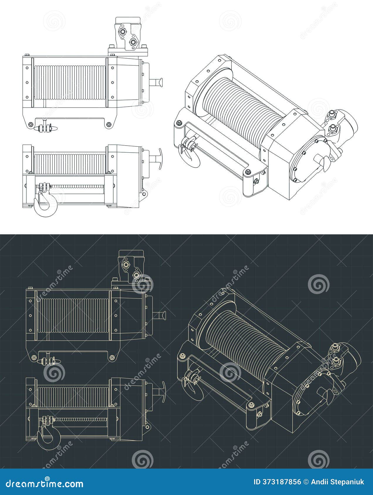 Hydraulic Winch Illustration Cartoon Vector | CartoonDealer.com #373187859