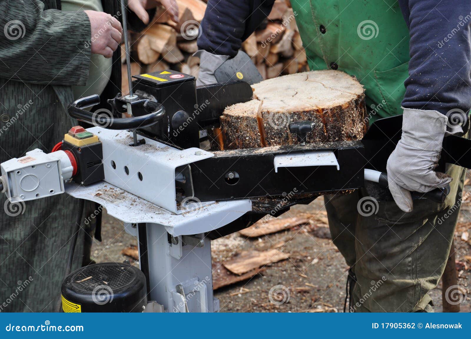 Hydraulic wood cutter stock photo. Image of work, lumber - 17905362