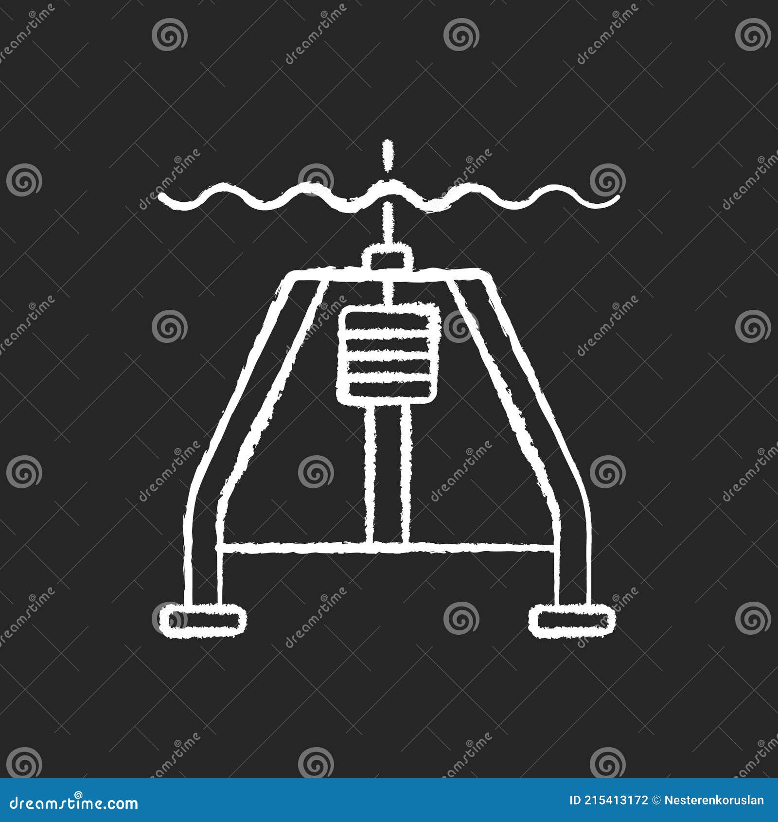 Hydraulically Damped Gravity Corer Chalk White Icon On Black Background ...