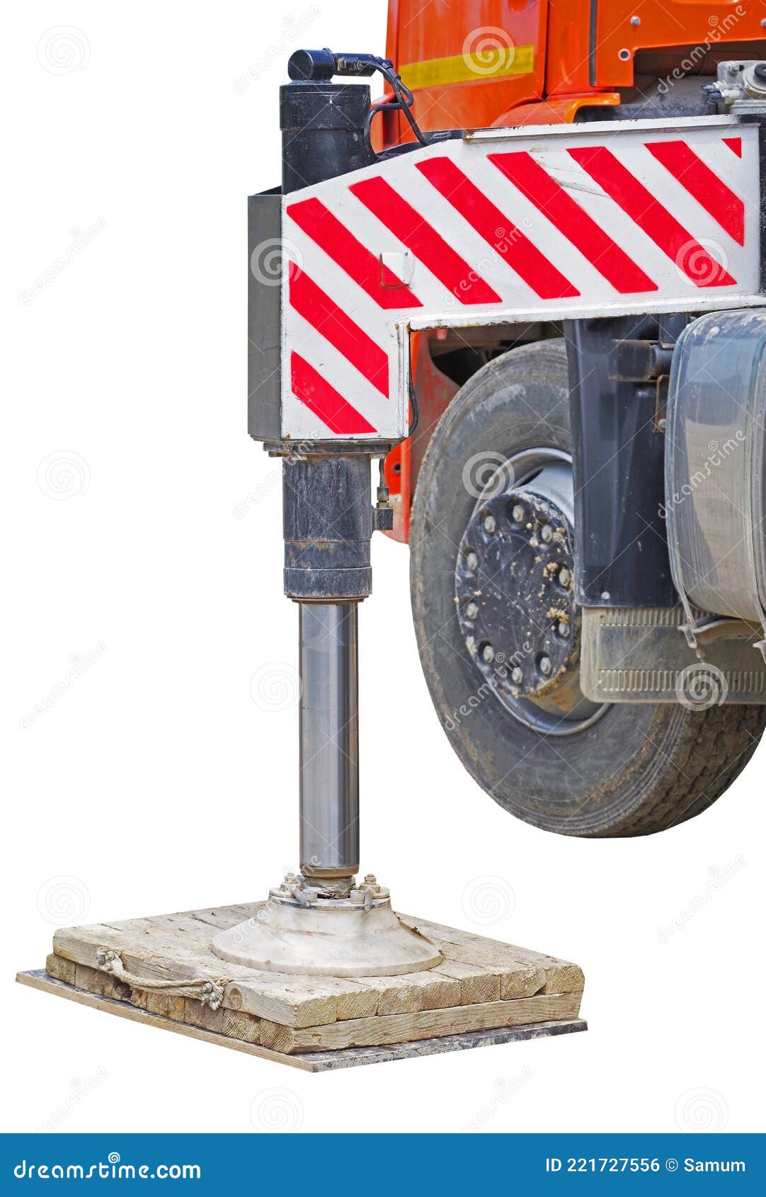 Hydraulic Foot Of The Crane. Extended Side Truck Outrigger Stabilizer ...