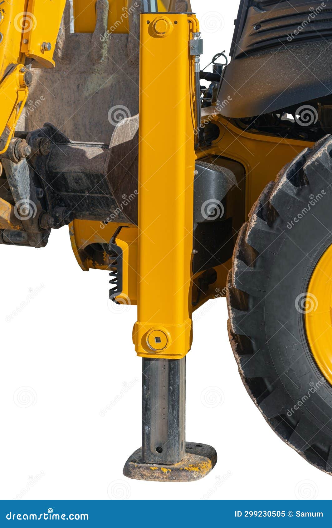 Hydraulic Foot Of The Crane. Extended Side Truck Outrigger Stabilizer ...