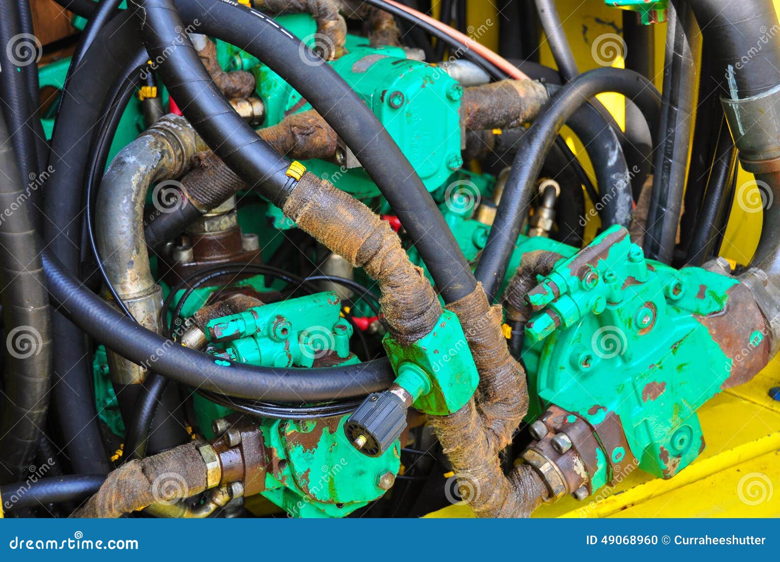 Hydraulics Equipment, Hydraulics System in Industry or Hard Work Stock ...