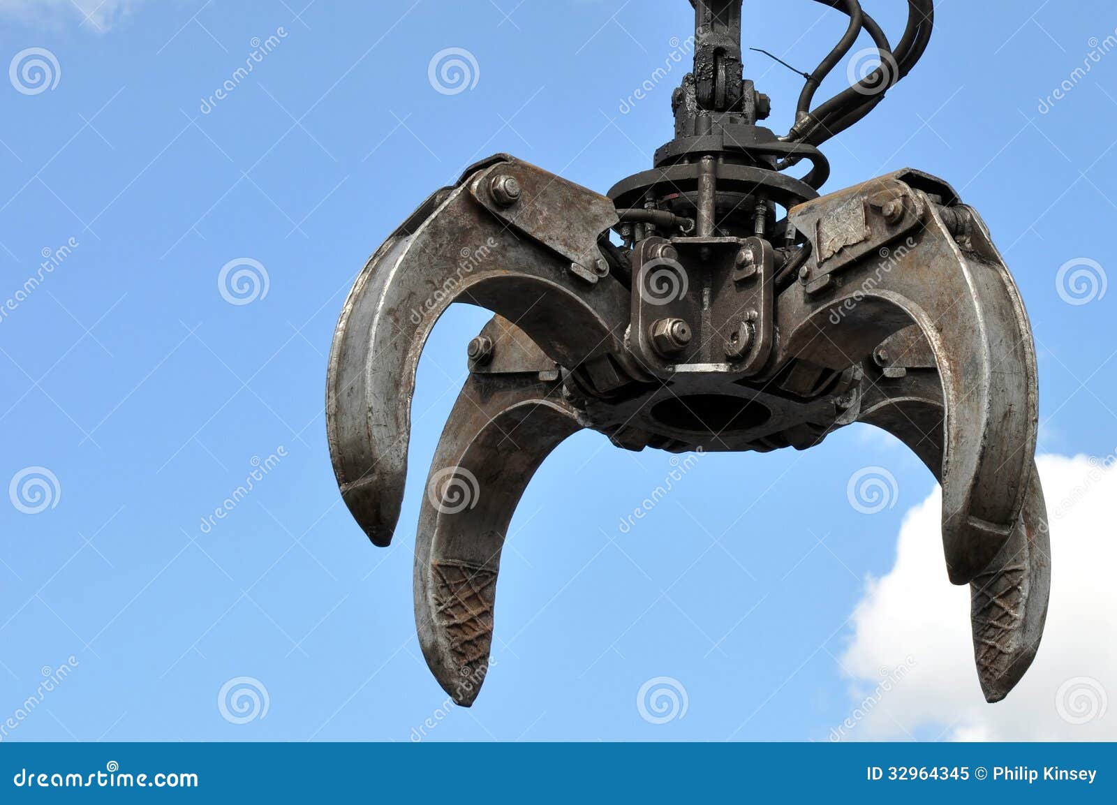 Hydraulischer Greifer-Kran stockbild. Bild von heber - 32964345