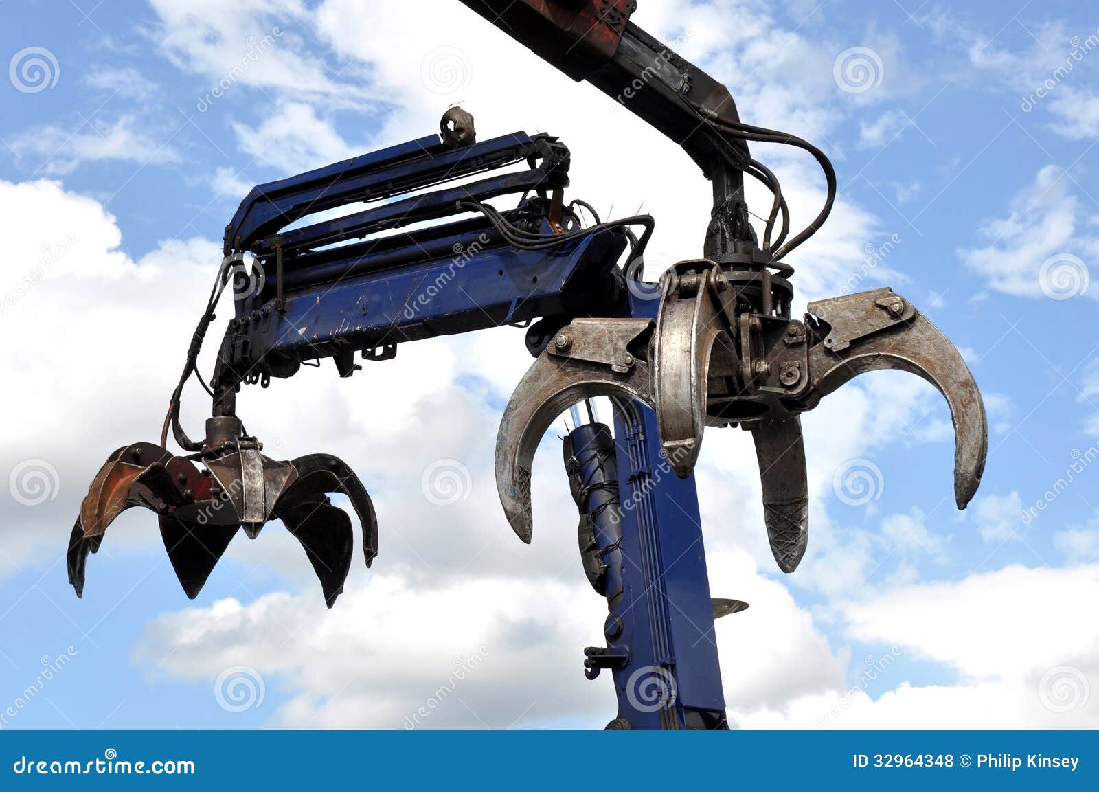 Hydraulischer Greifer-Kran stockfoto. Bild von kran, industrie - 32964348