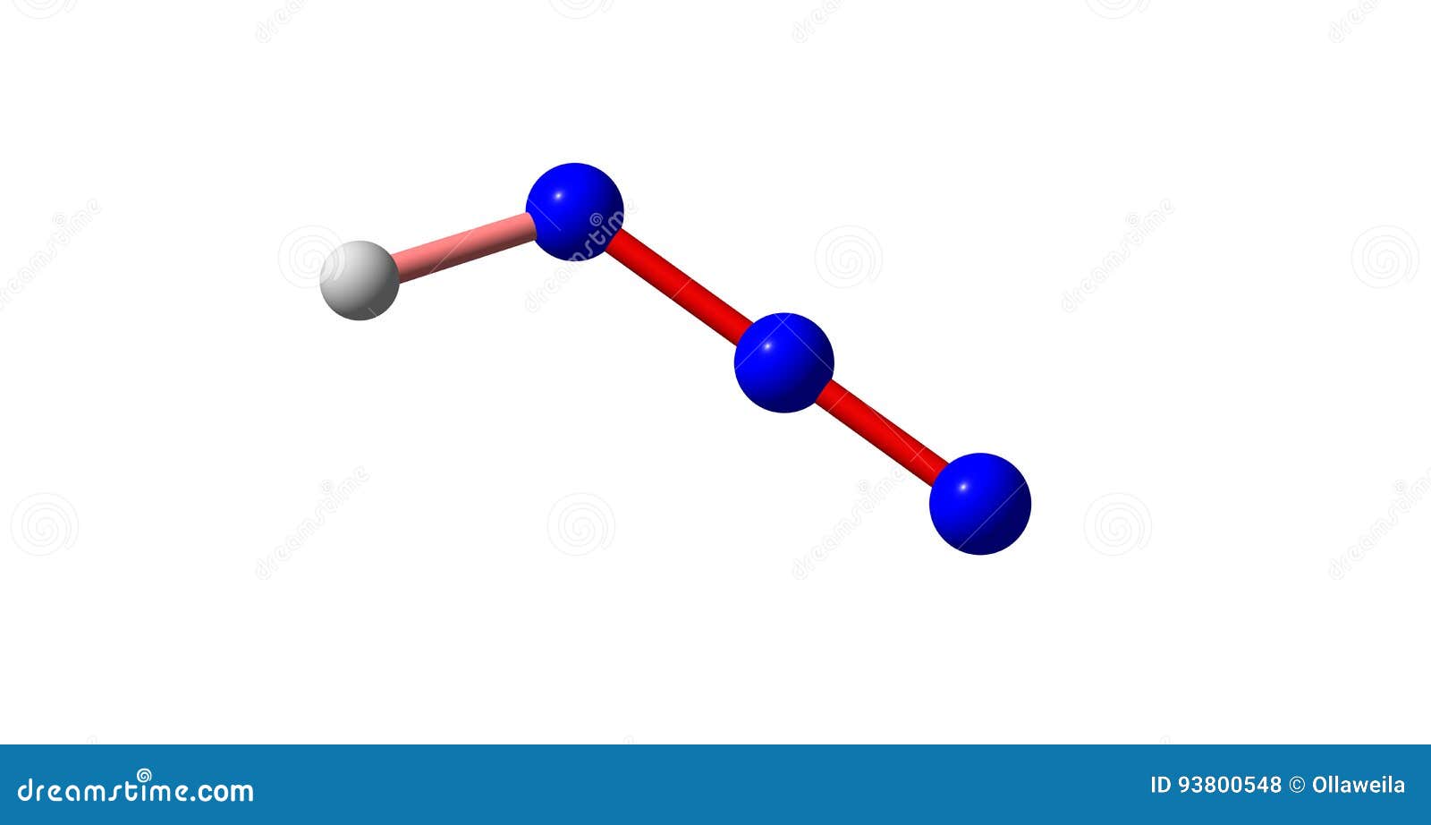 Hydrazoic Acid Molecular Structure Isolated on White Stock Illustration ...