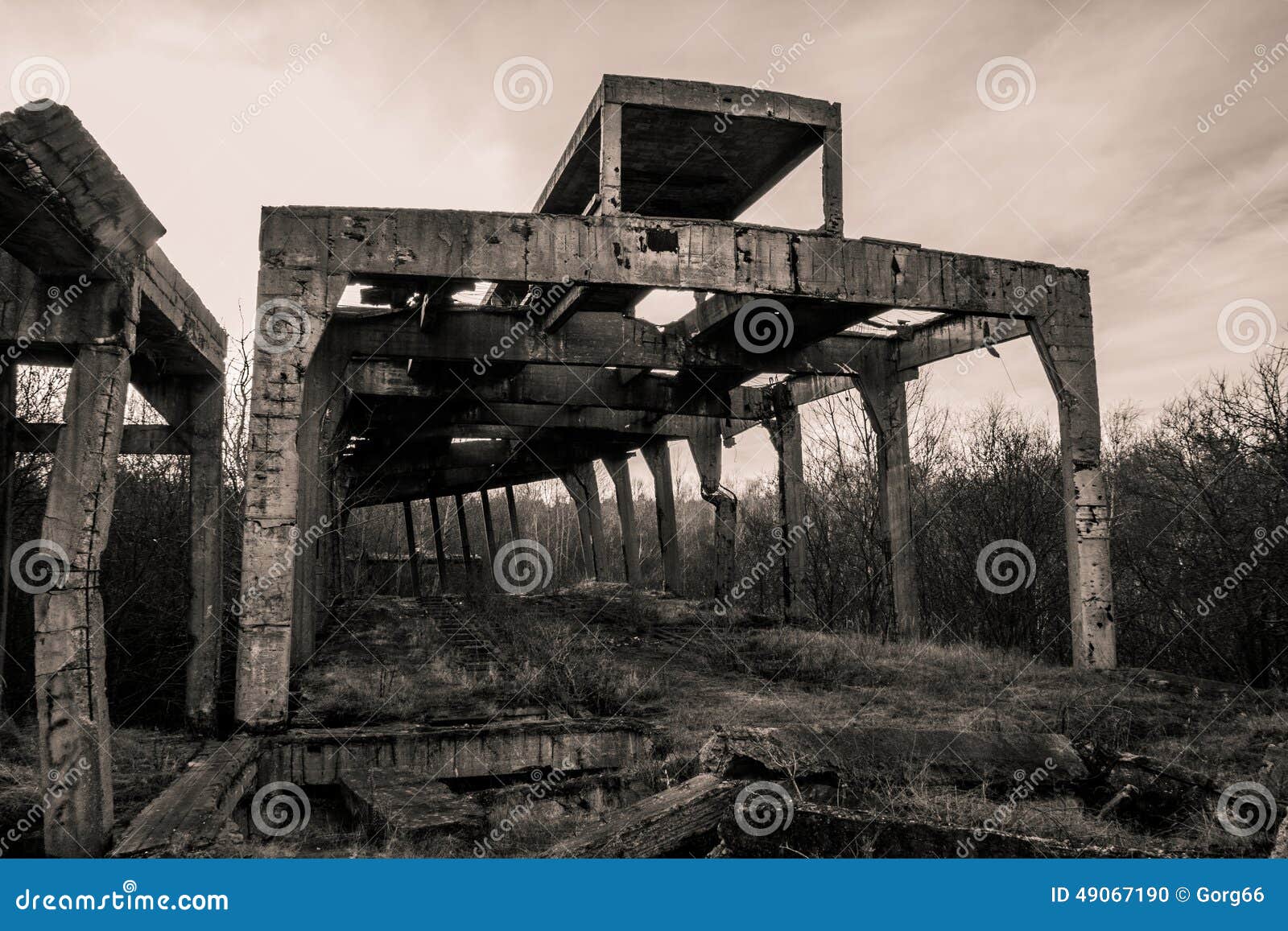 Concrete Structure - Old WWII Ruins Stock Photo - Image of bunker ...