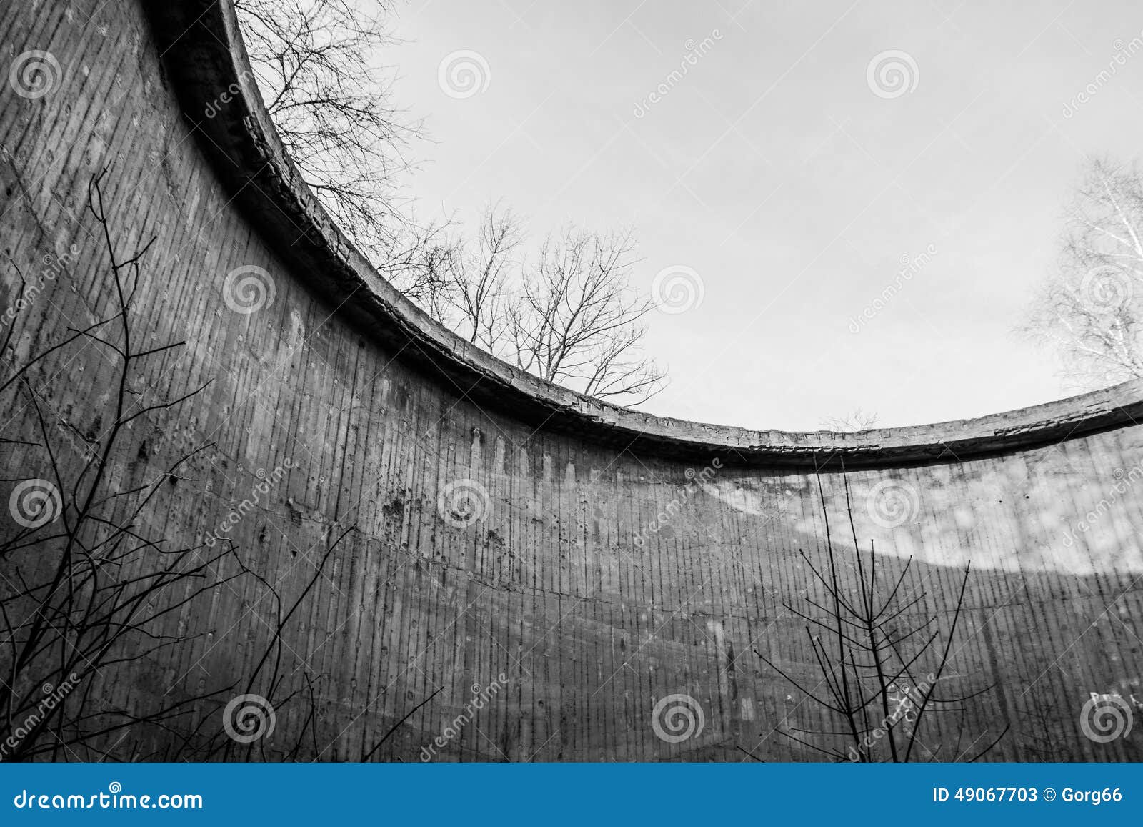 Concrete Fuel Tank Structure Stock Image - Image of apocalyptic, wall ...