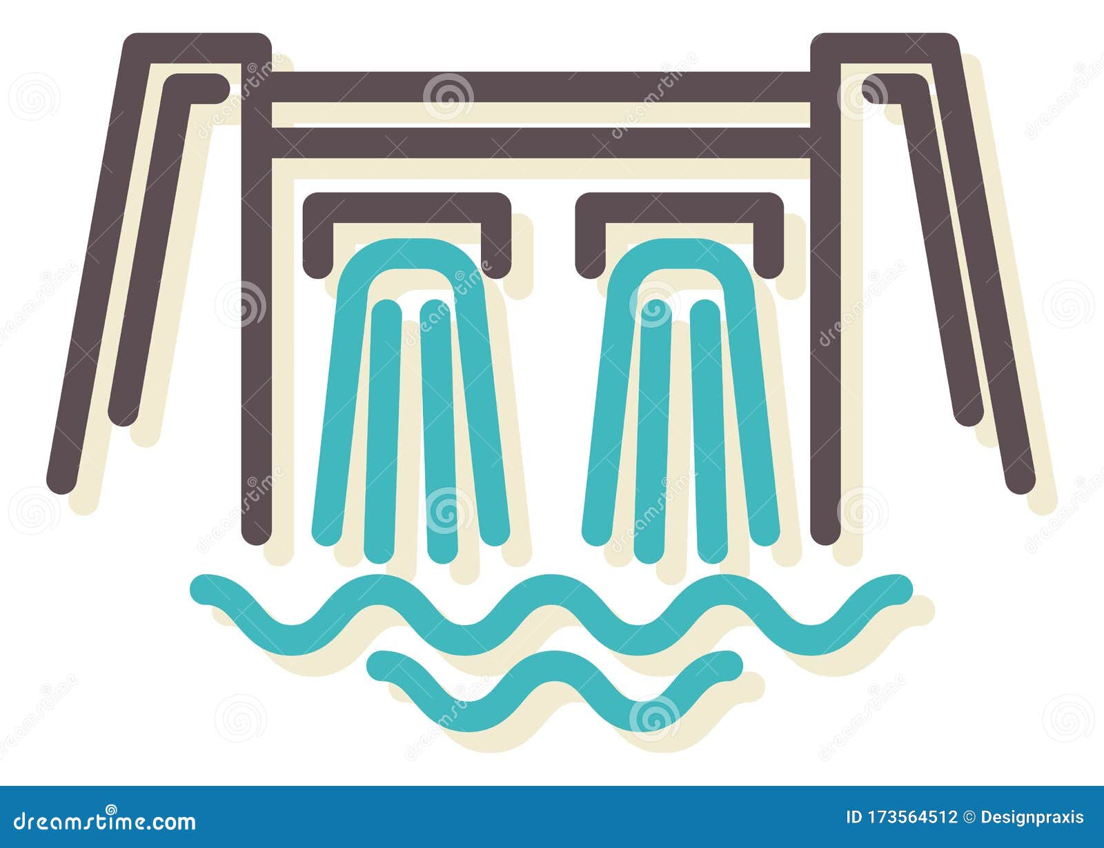 Hydro Dam Project - Icon stock illustration. Illustration of river ...