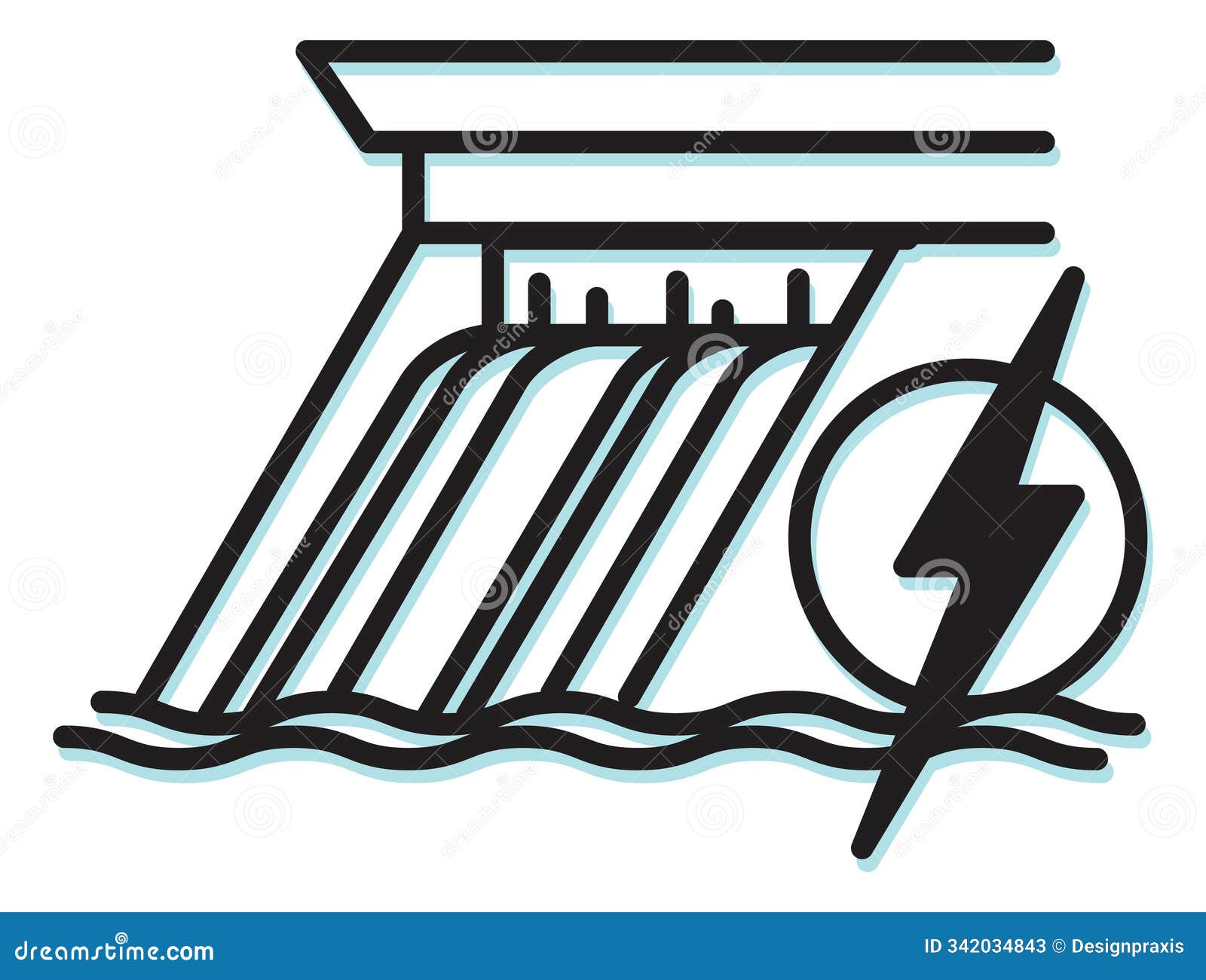 Hydro Dam Project - Icon stock illustration. Illustration of river ...