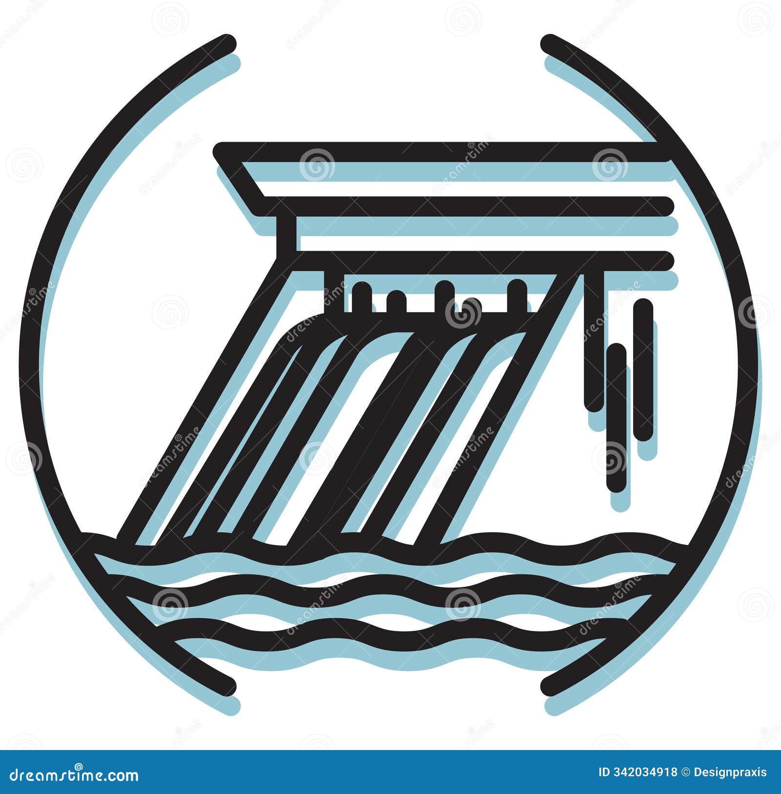 Hydro Dam Project - Icon stock illustration. Illustration of ...