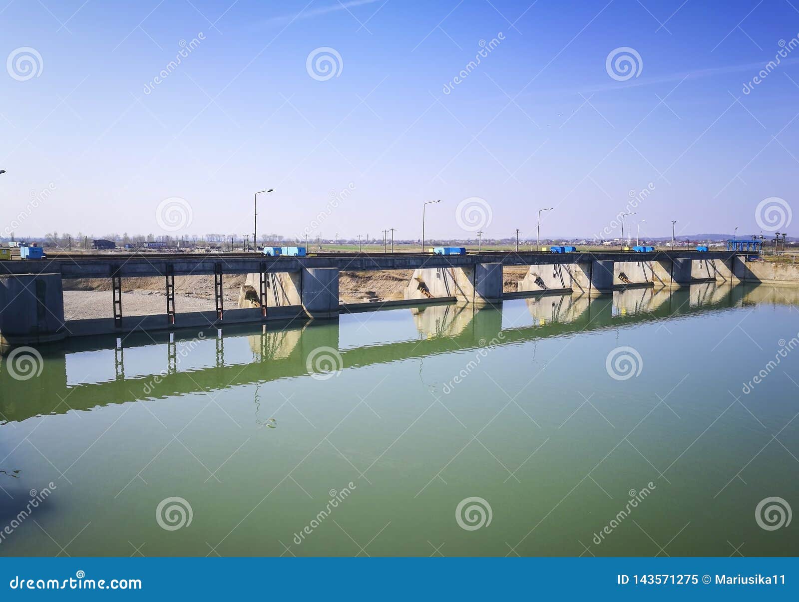 Hydro Electric Gates on River Stock Image - Image of natural, lake ...