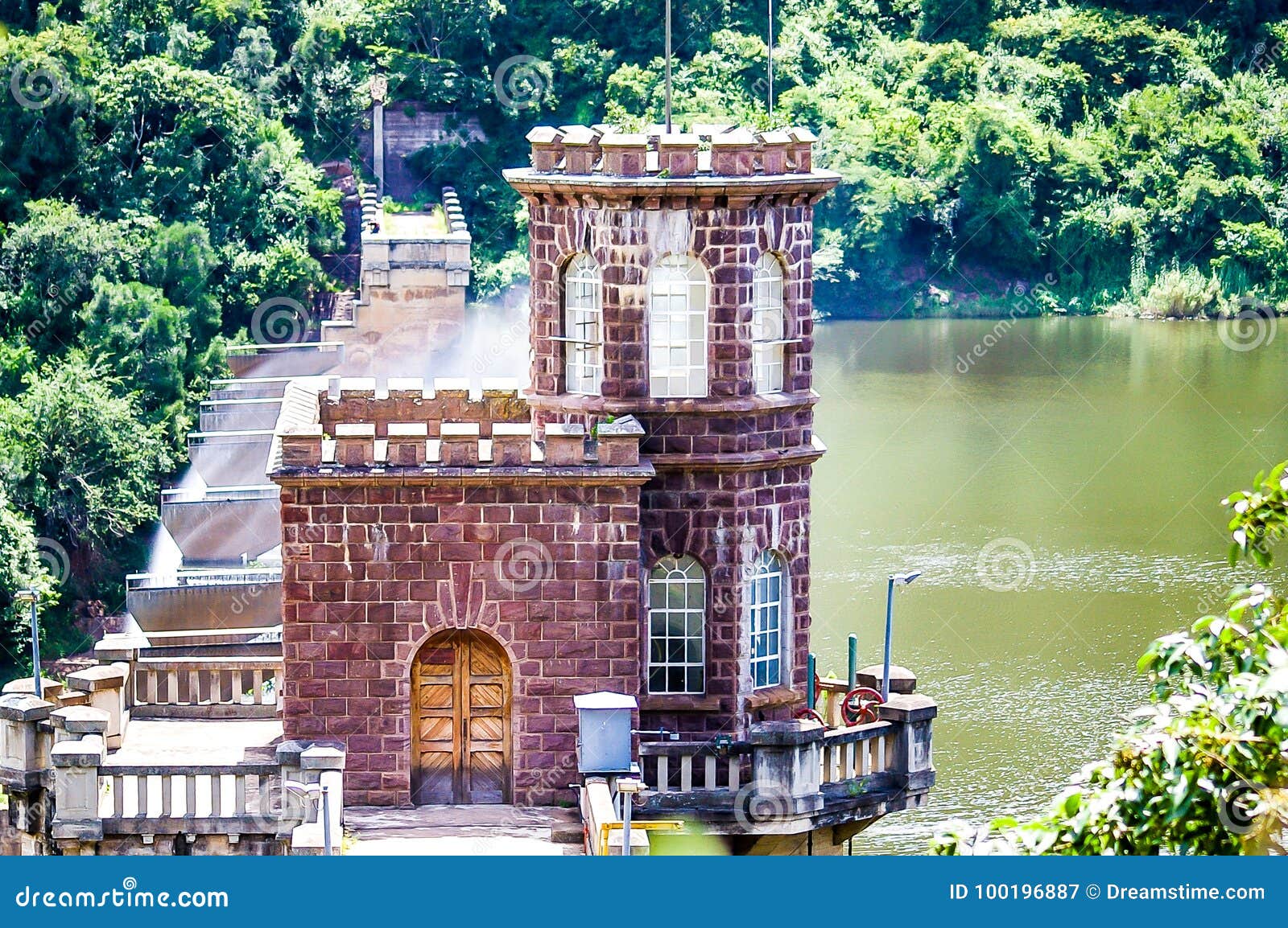 Dam wall stock image. Image of engineering, hydro, wall - 100196887