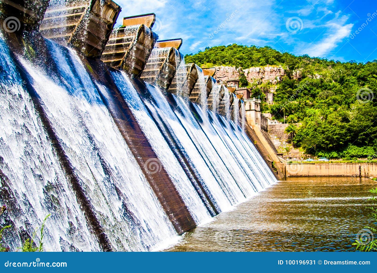Dam wall stock image. Image of construction, lanscape - 100196931