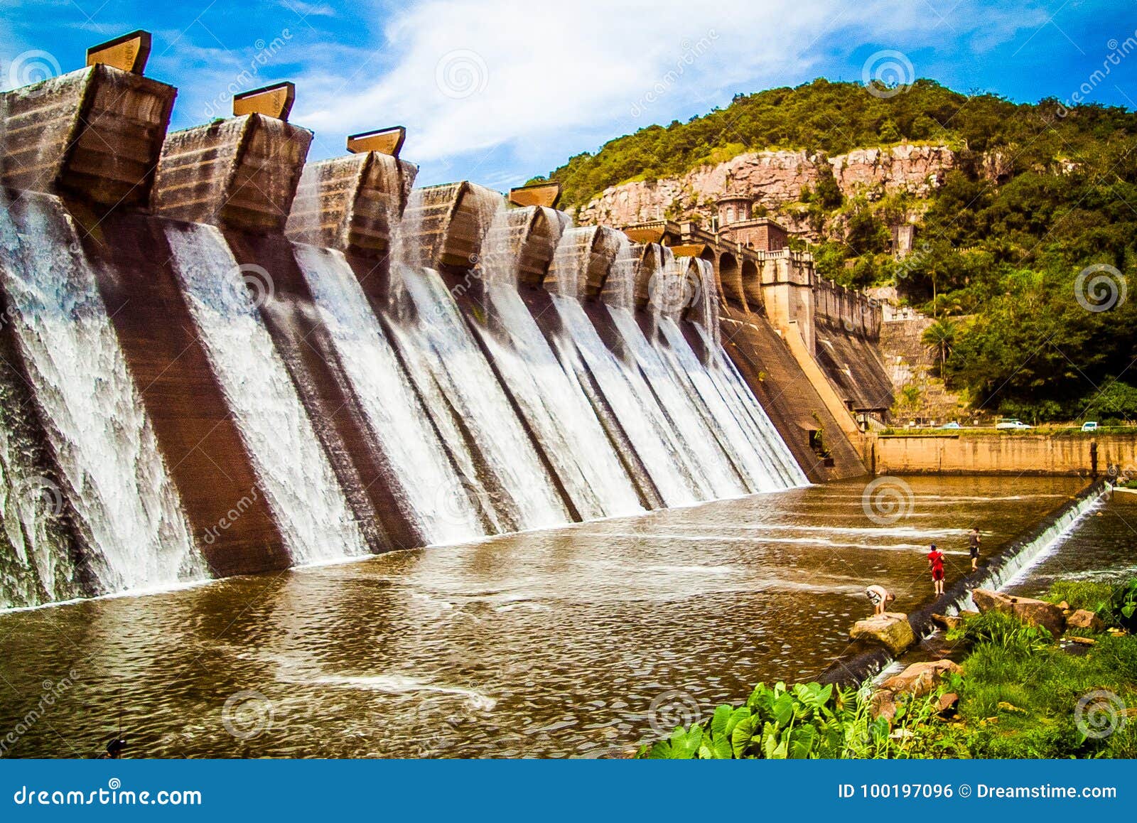 Dam wall stock photo. Image of wall, nature, lanscape - 100197096