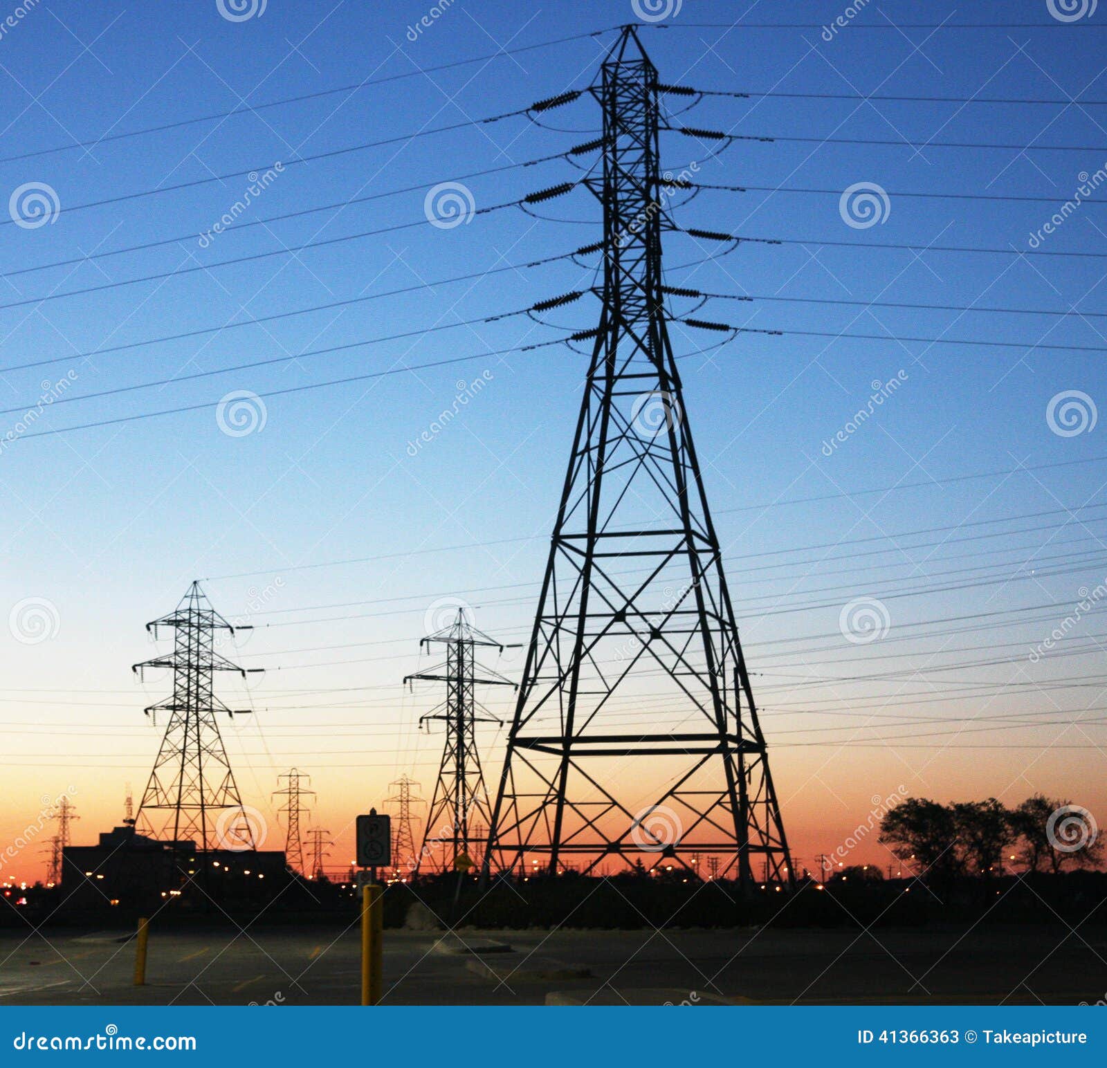 Hydro Electric Transmission Towers Stock Image - Image of iron, steel ...