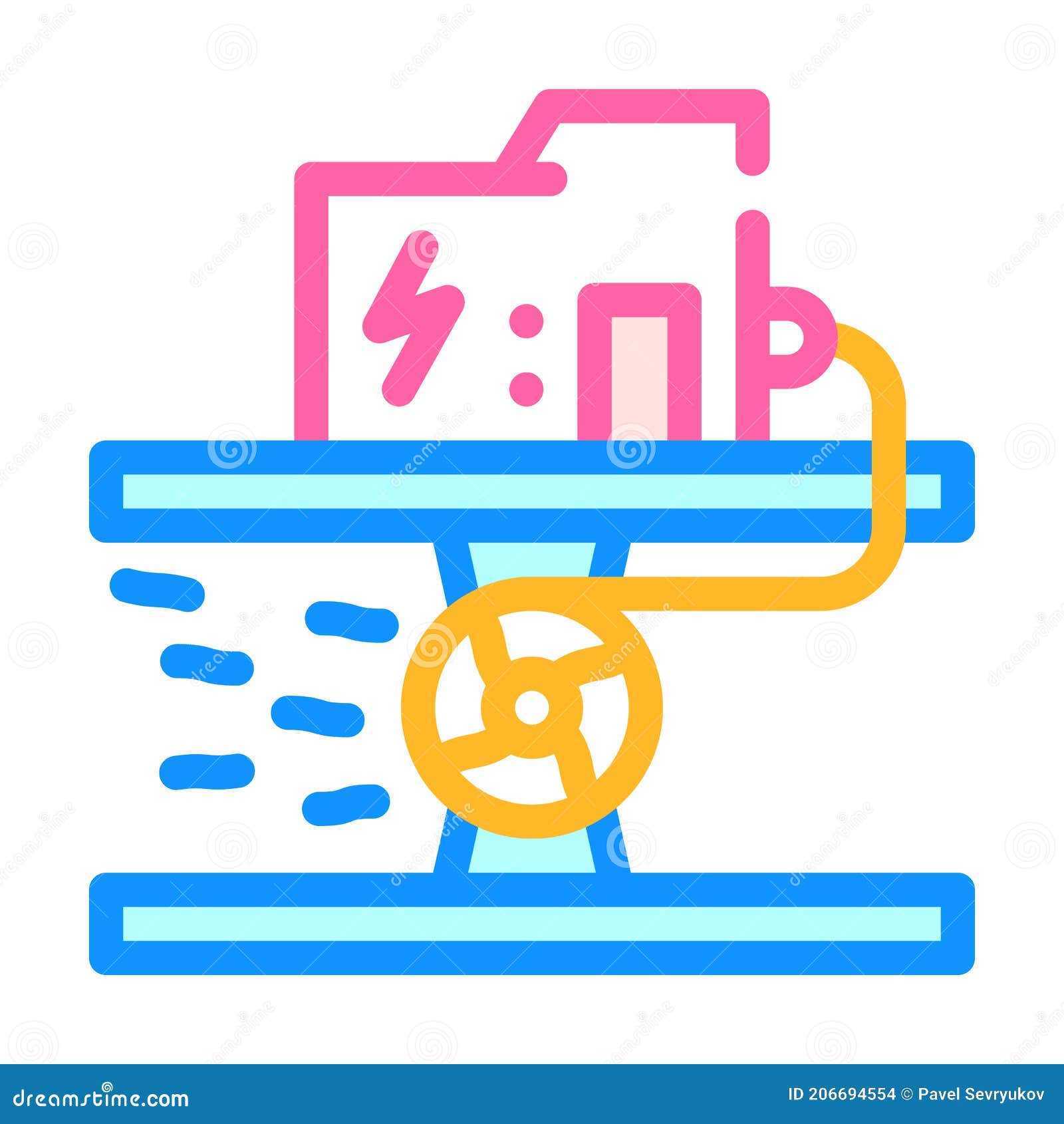 Hydro Generator Color Icon Vector Illustration Color Stock Illustration ...