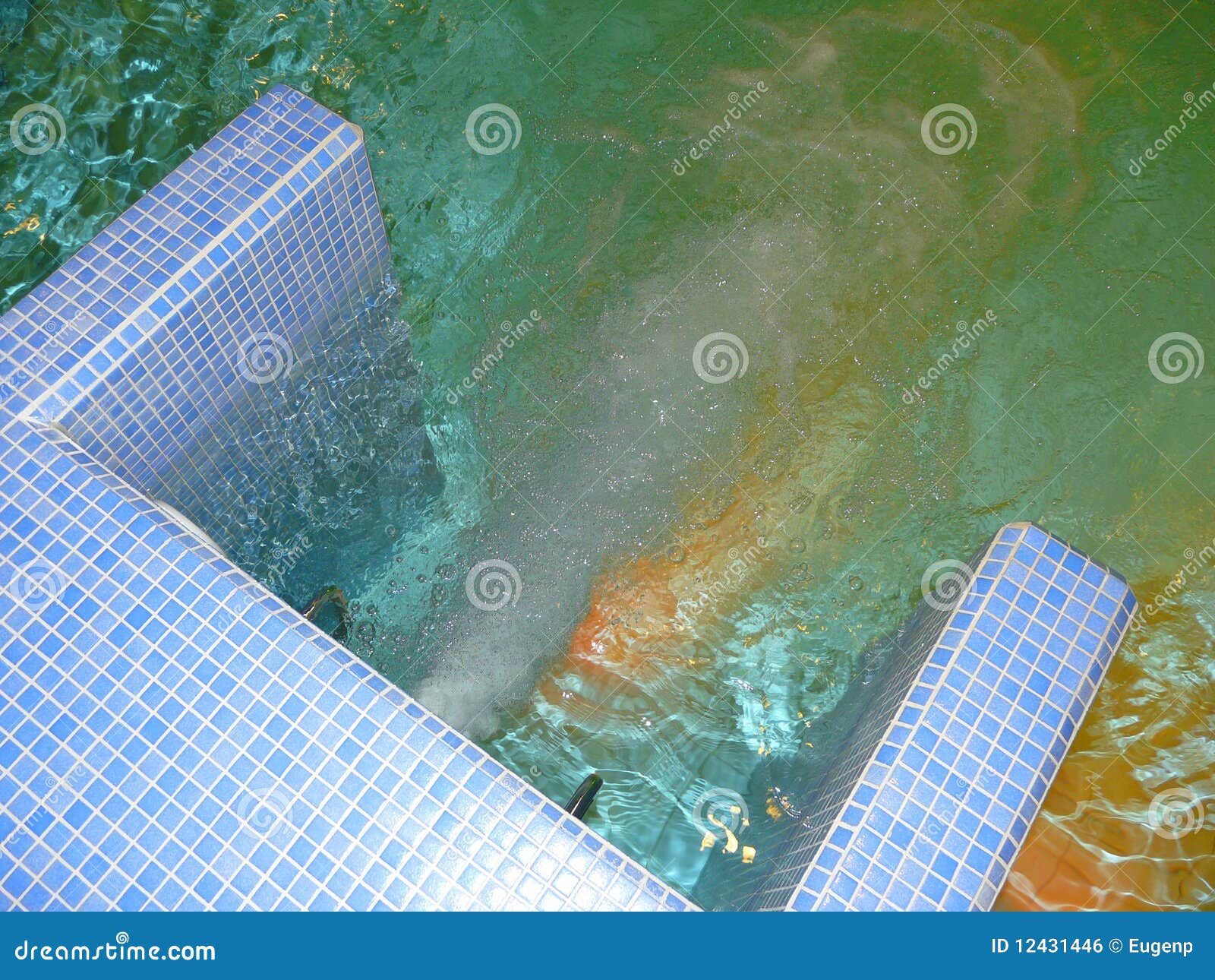 Hydro Massage with Lights in Swimming Pool Stock Photo - Image of relax ...