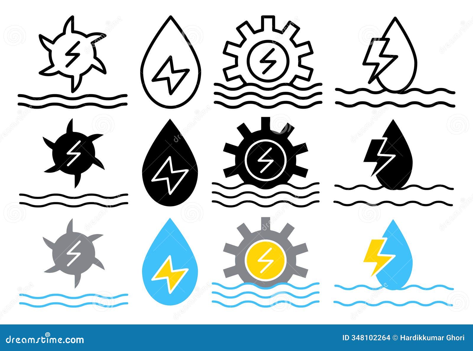 Hydro power icon vector stock illustration. Illustration of station ...