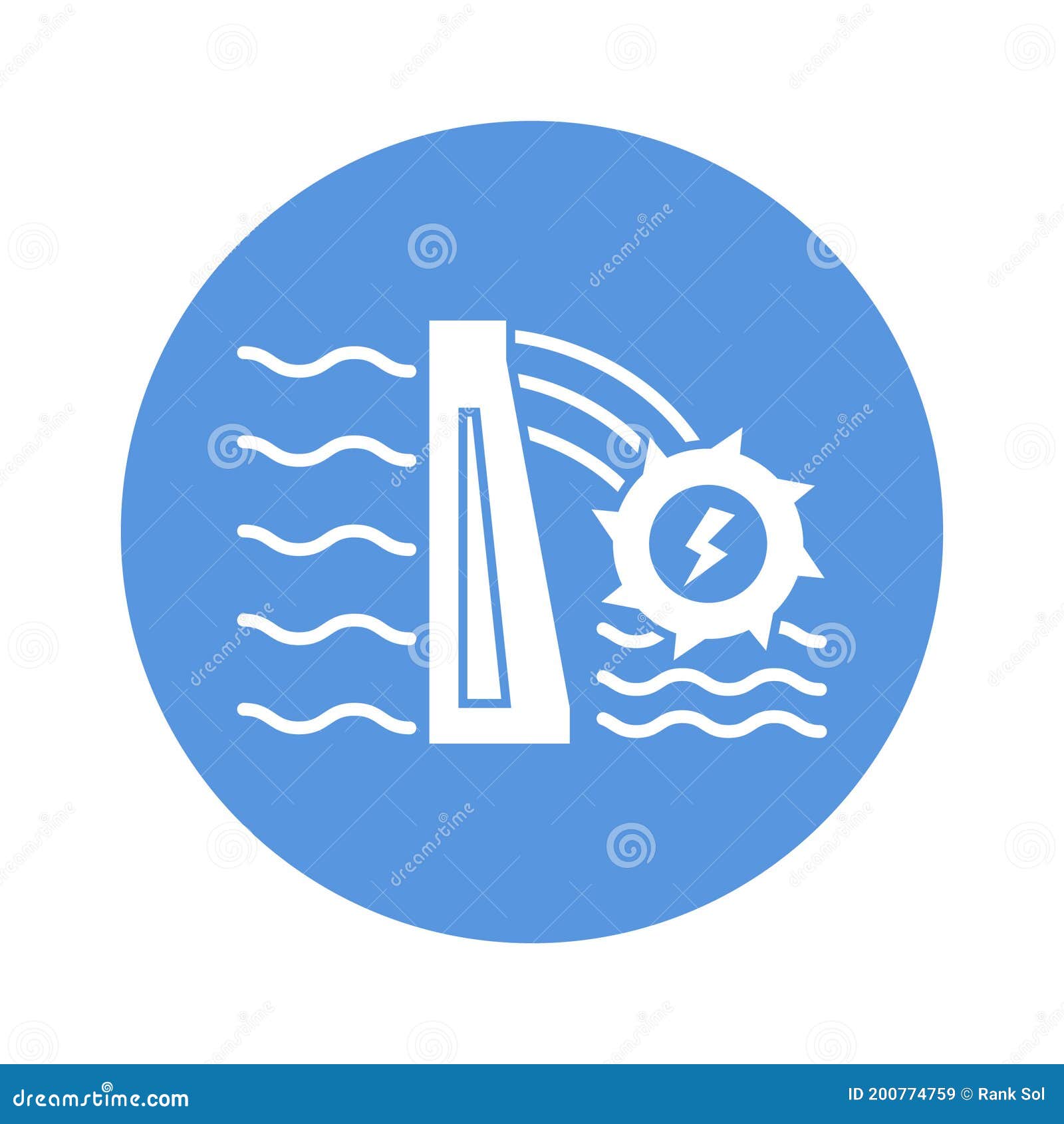 Hydro Power Plant Vector Icon Which Can Easily Modify or Edit Stock ...