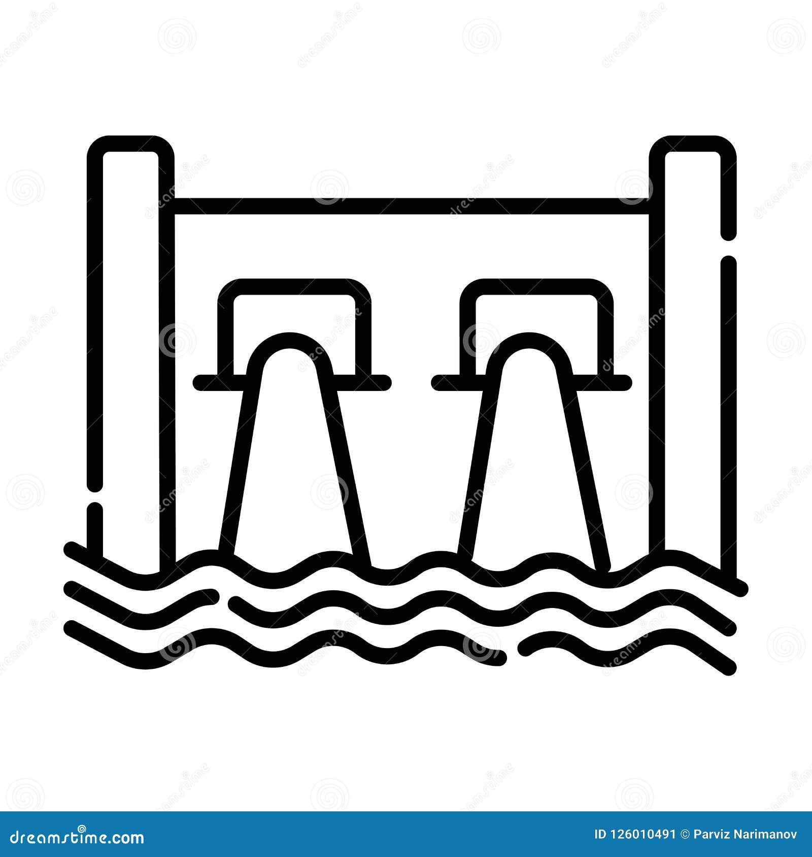 Hydro power station icon stock illustration. Illustration of ...