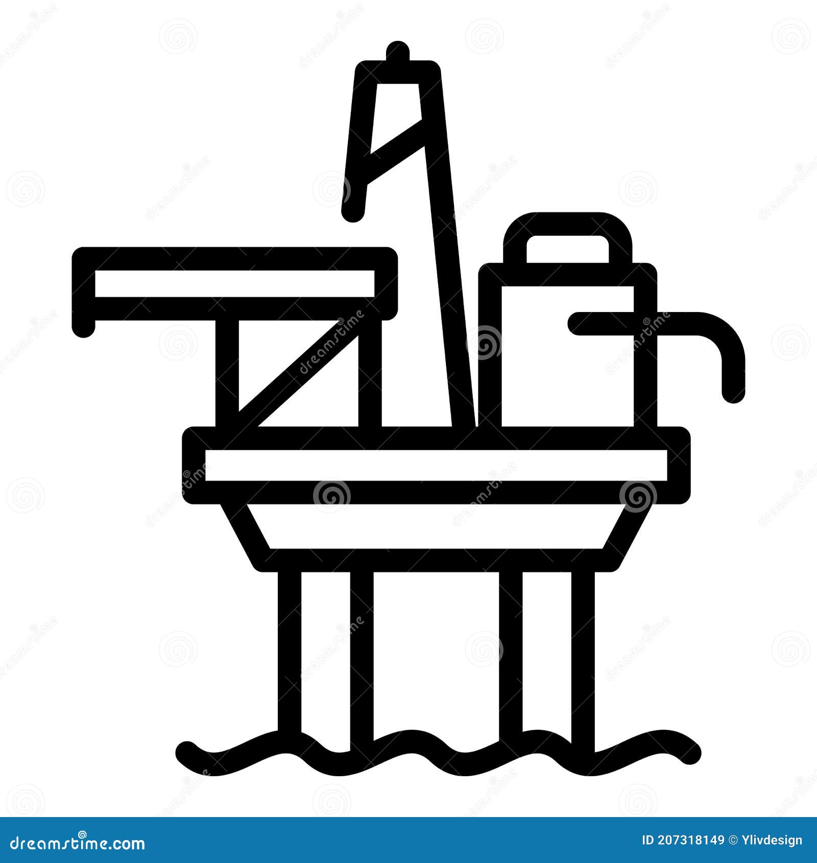 Hydro Sea Drilling Rig Icon, Outline Style Stock Illustration ...
