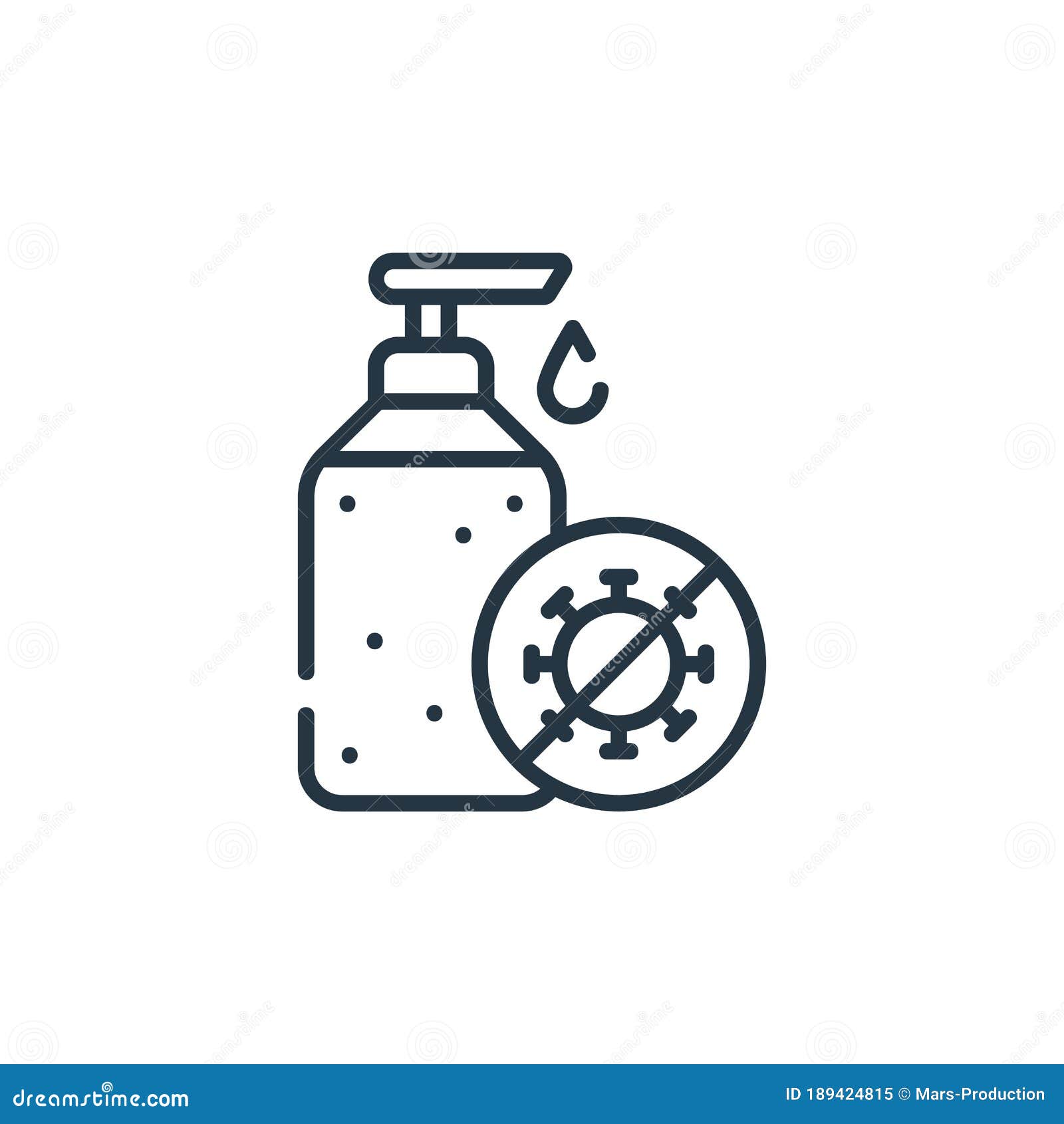 Hydroalcoholic Gel Vector Icon Isolated on White Background. Outline ...