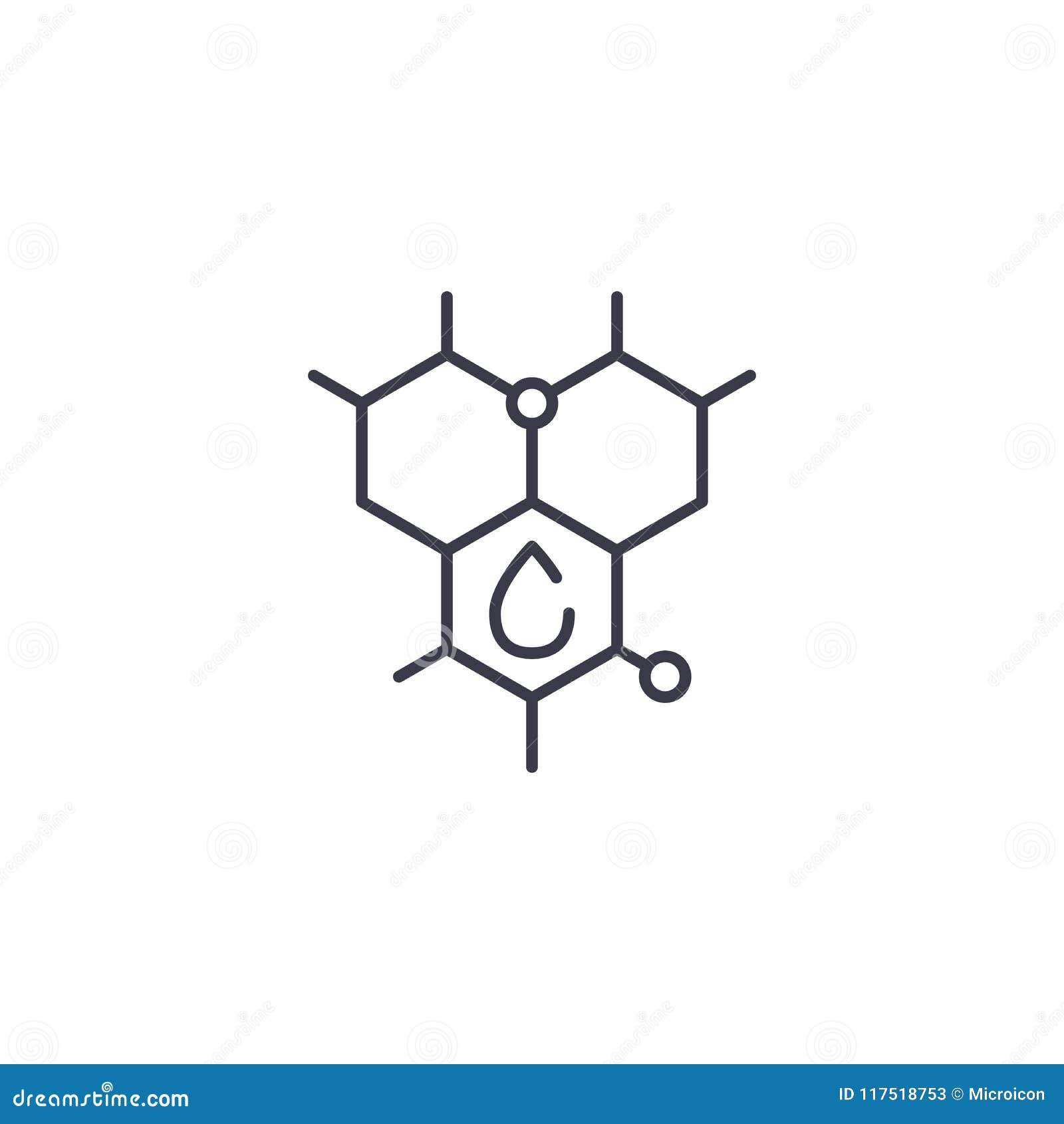 Hydrocarbon`s Molecula Linear Icon Concept. Hydrocarbon`s Molecula Line ...