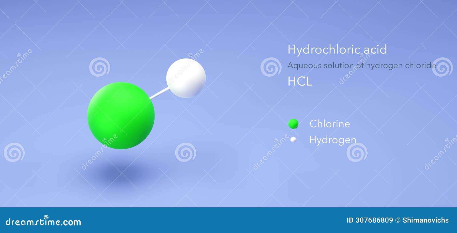 Hydrochloric Acid Molecule, Molecular Structures, Muriatic Acid, 3d ...