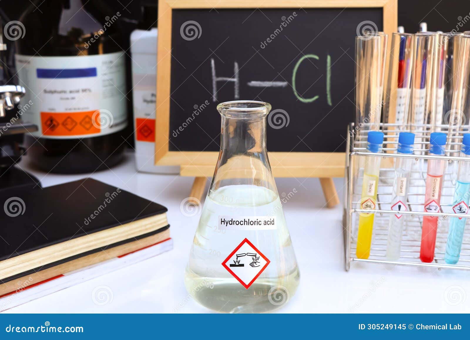Hydrochloric Acid and Symbol Structural Formula Chemical Stock Image ...
