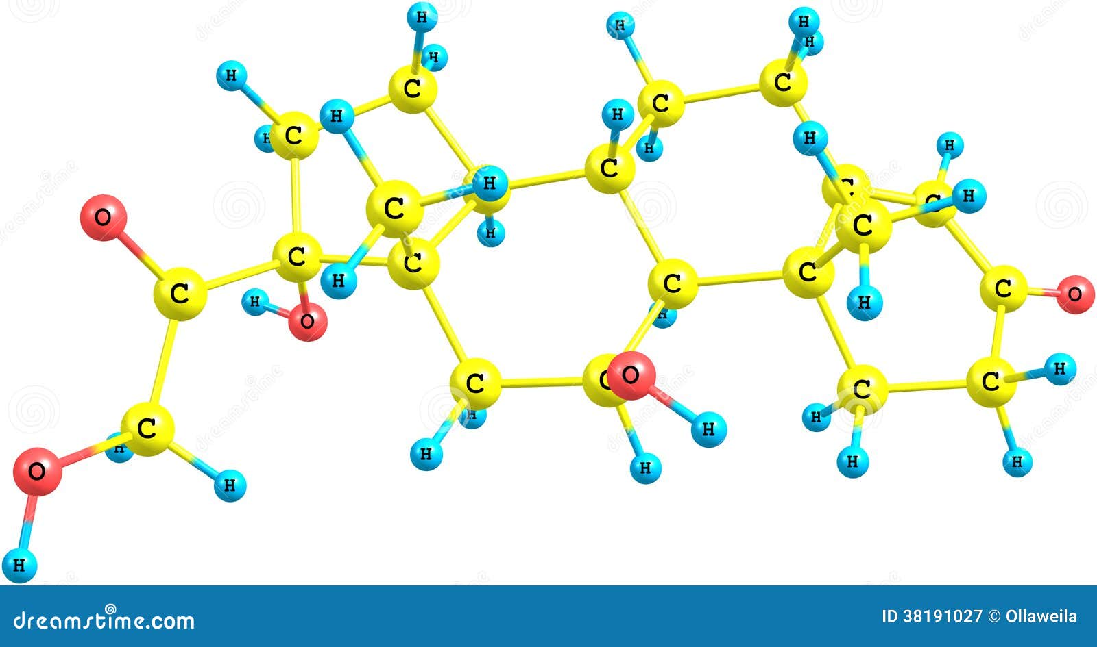 Hydrocortisone Molecular Structure Stock Illustration - Illustration of ...