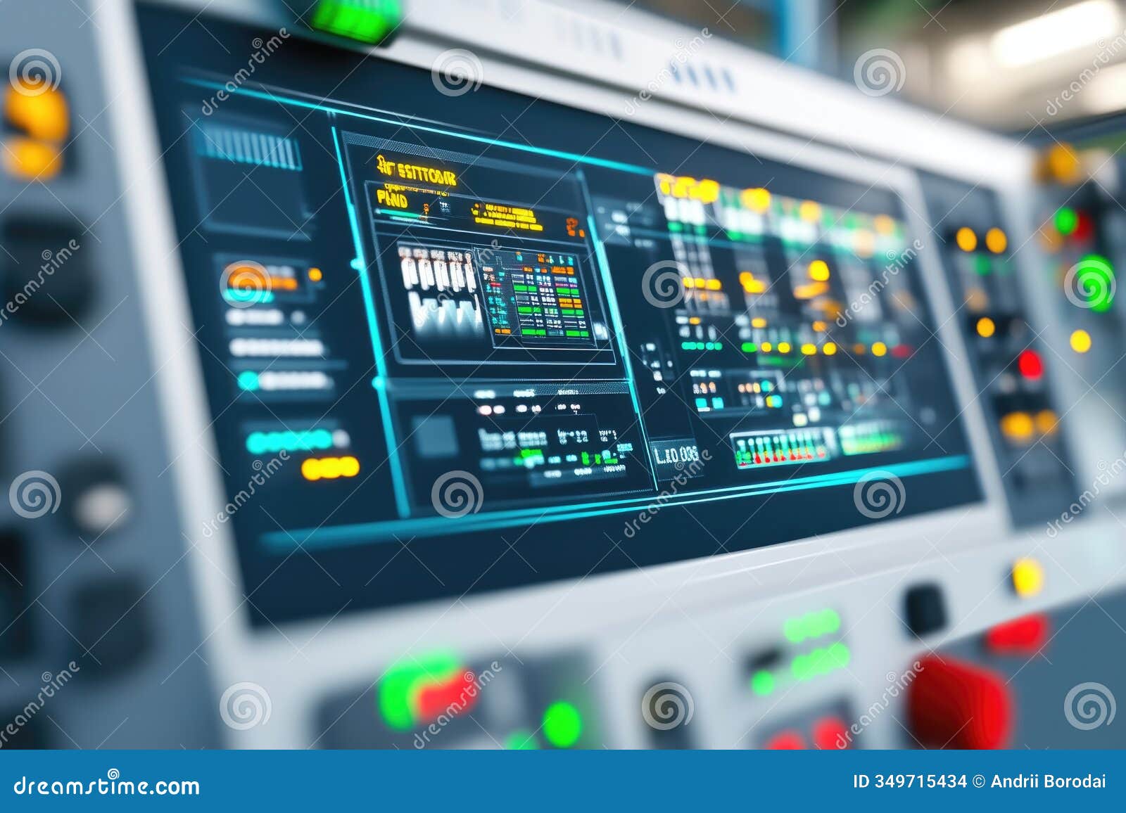 Hydroelectric Dam Digital Display of Flow Rates. Stock Illustration ...