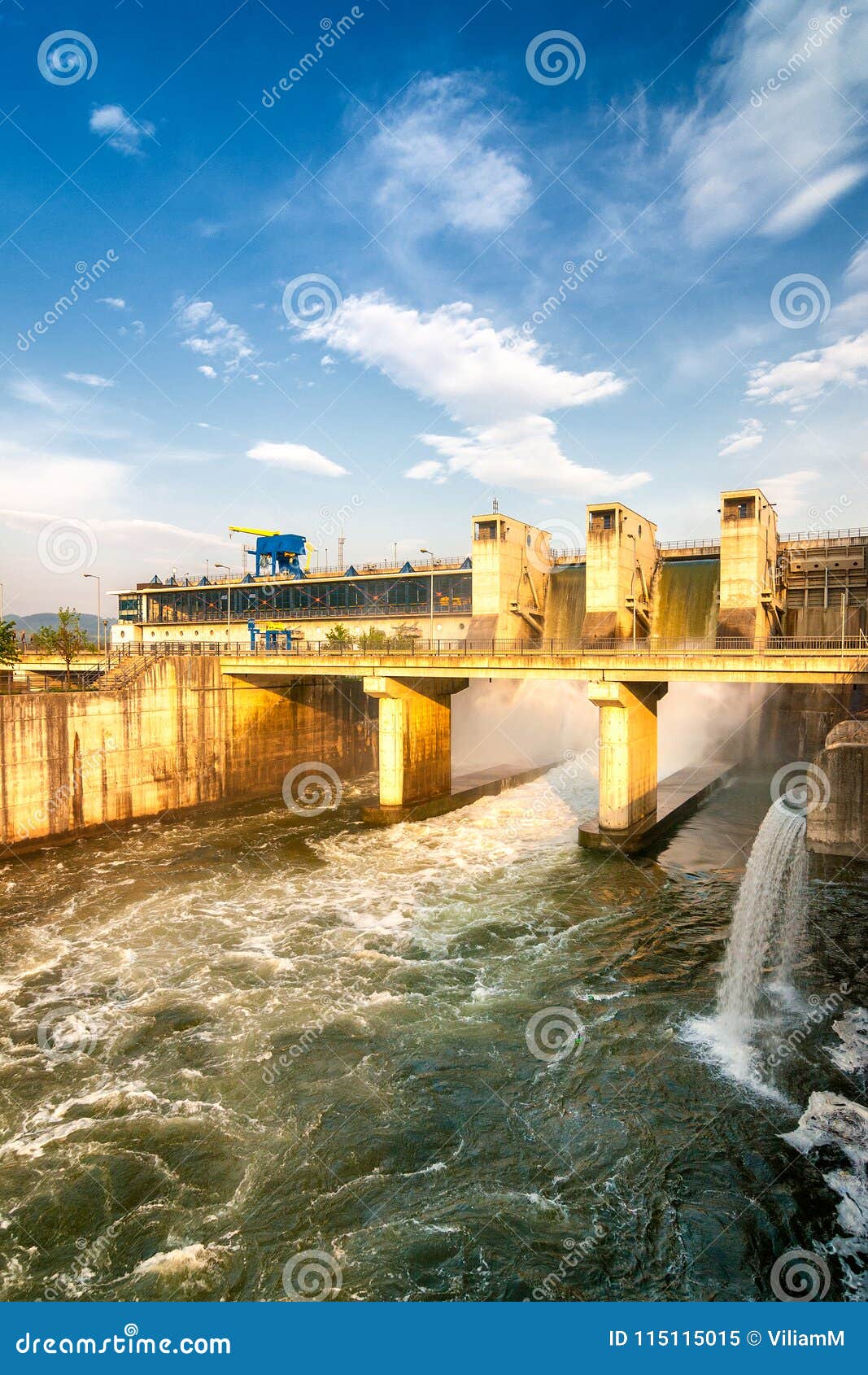 A hydroelectric dam. stock image. Image of building - 115115015