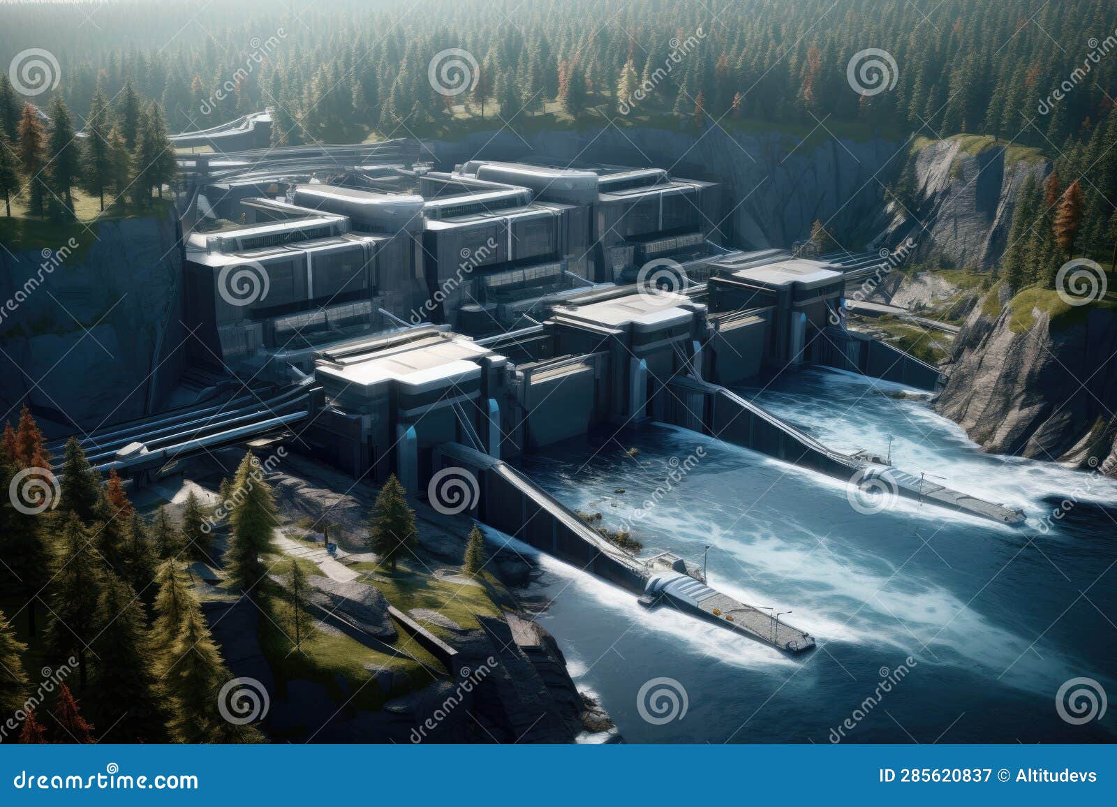 Hydroelectric Dam with Energy Storage System Stock Image - Image of ...