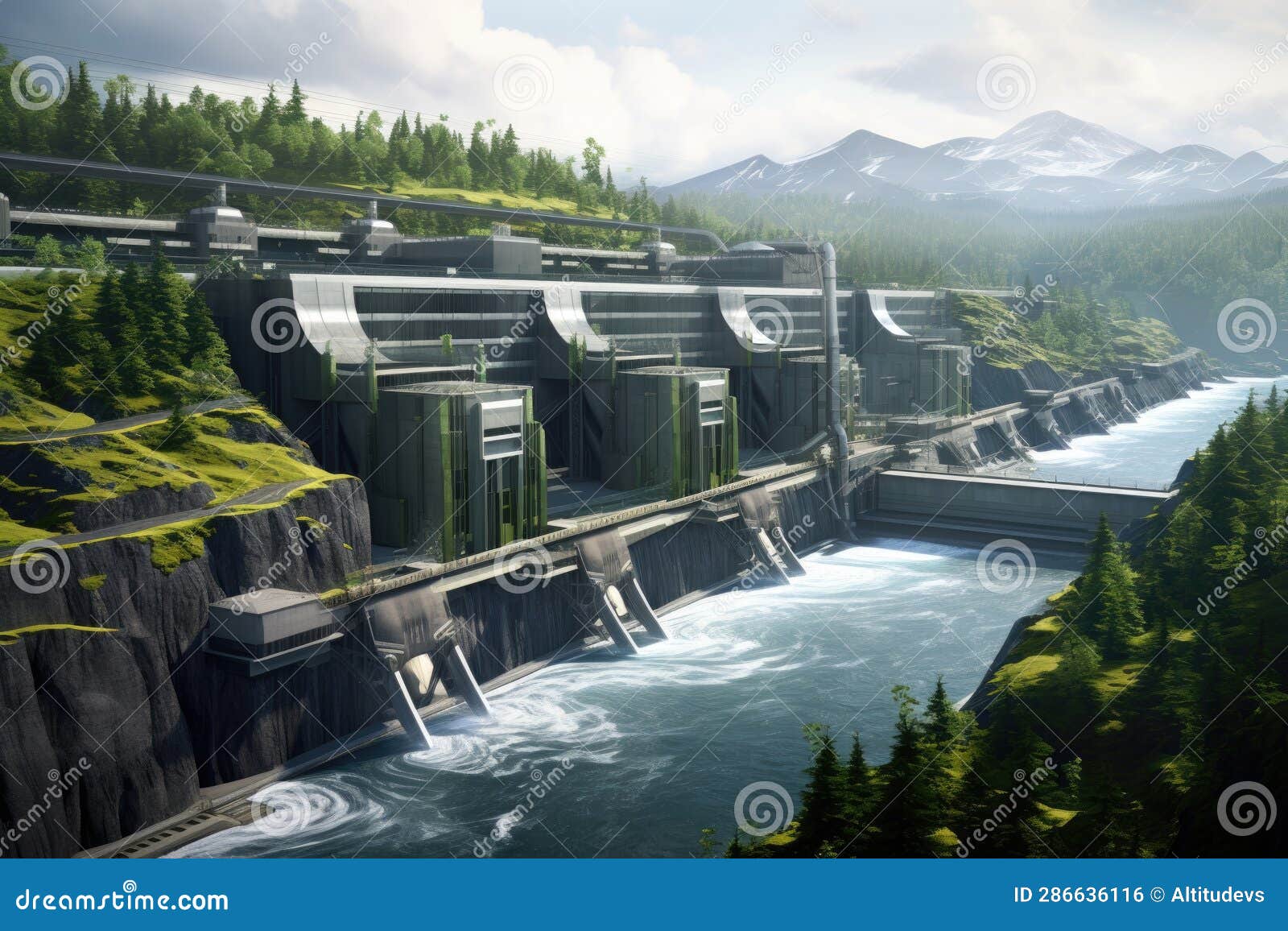 Hydroelectric Dam with Energy Storage System Stock Photo - Image of ...
